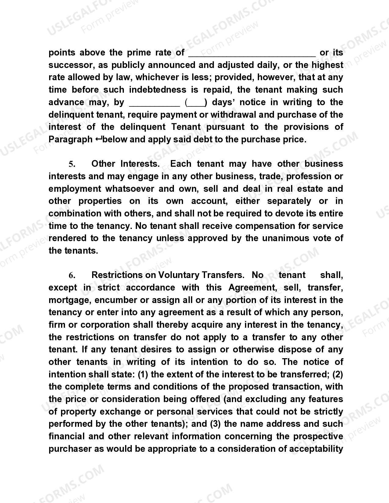 Colorado Tenancy in Common Agreement - Tenants In Common Agreement | US ...