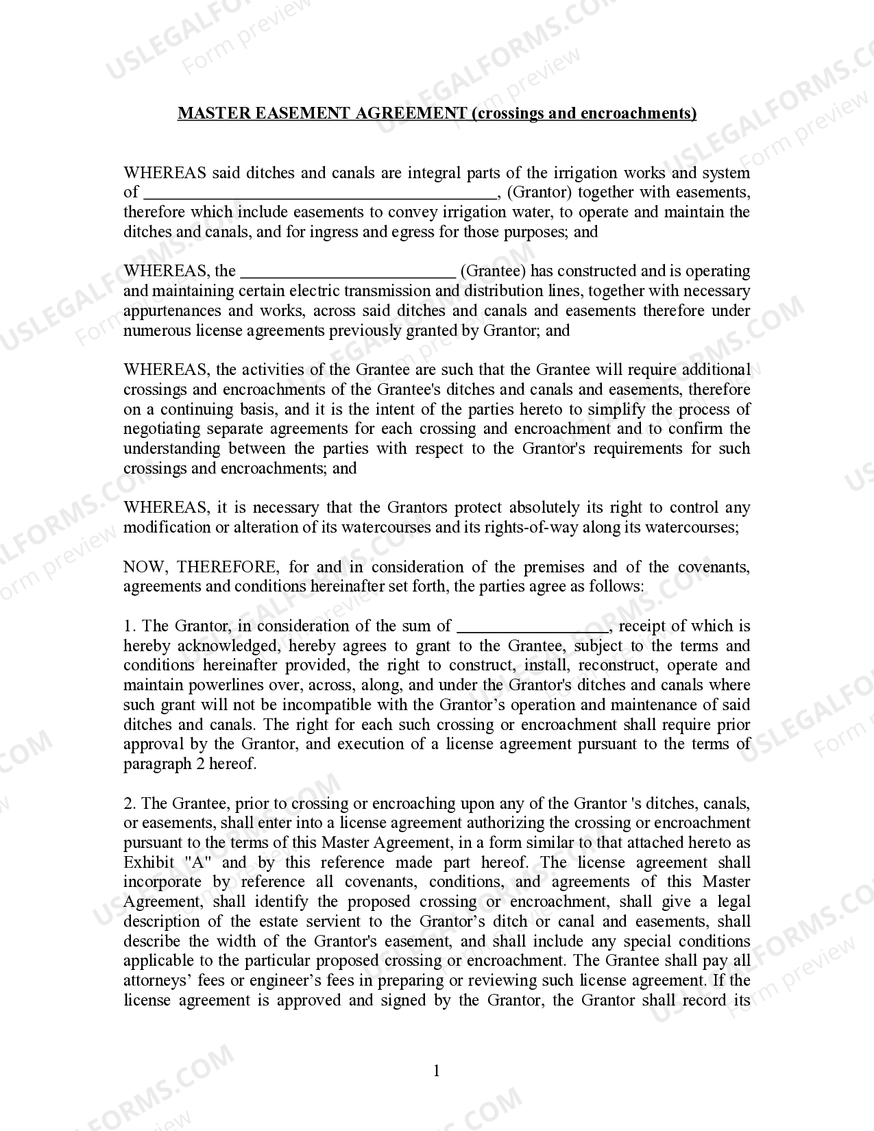 Colorado Master Easement Agreement - Crossings and Encroachments | US ...