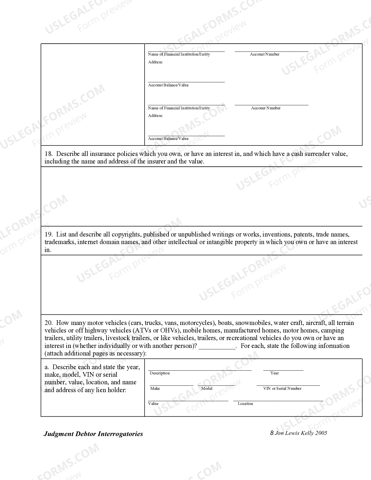 Colorado Interrogatories to Judgment Debtor | US Legal Forms