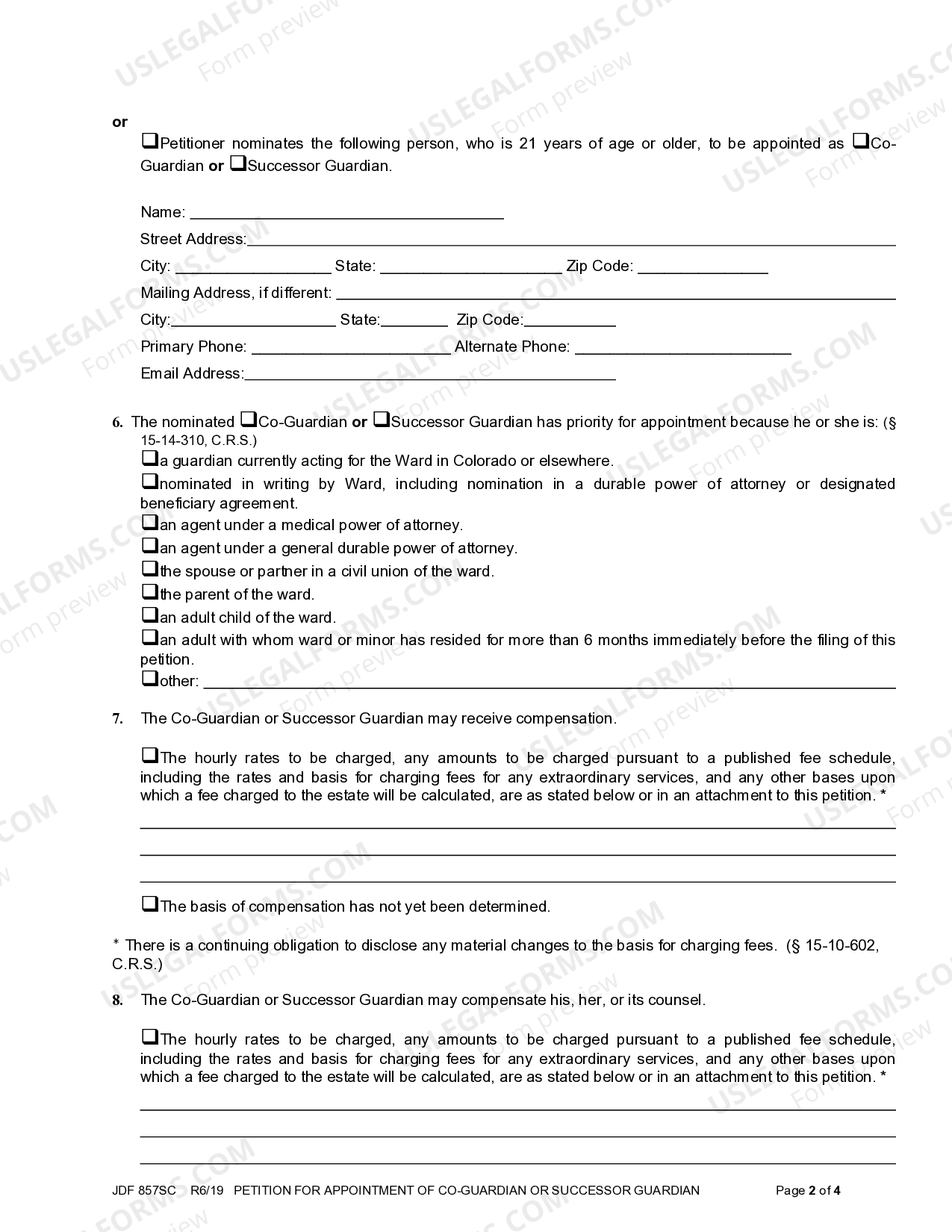 Colorado Petition For Appointment Of Co-Guardian and/or Successor ...