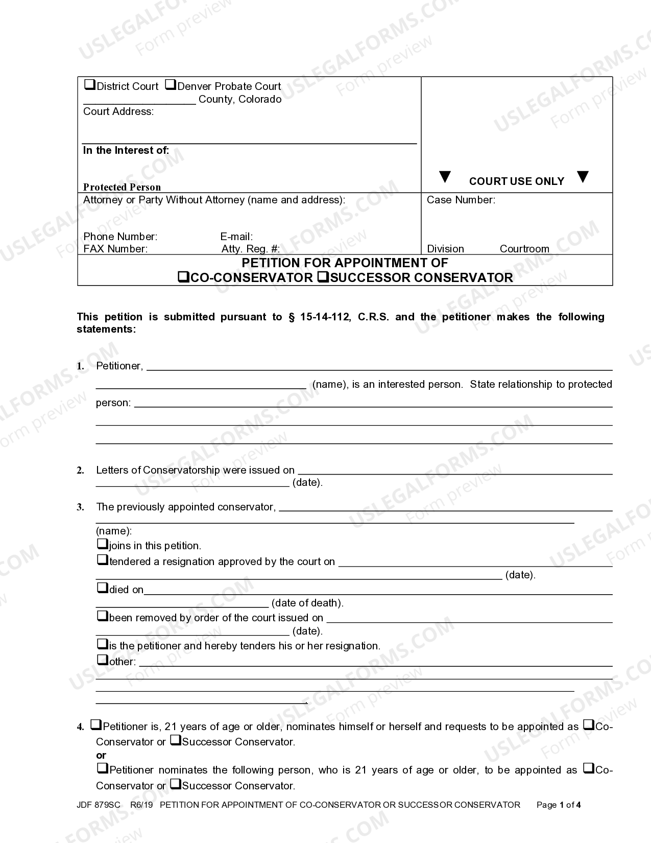Colorado Petition For Appointment Of Co-Conservator or Successor ...