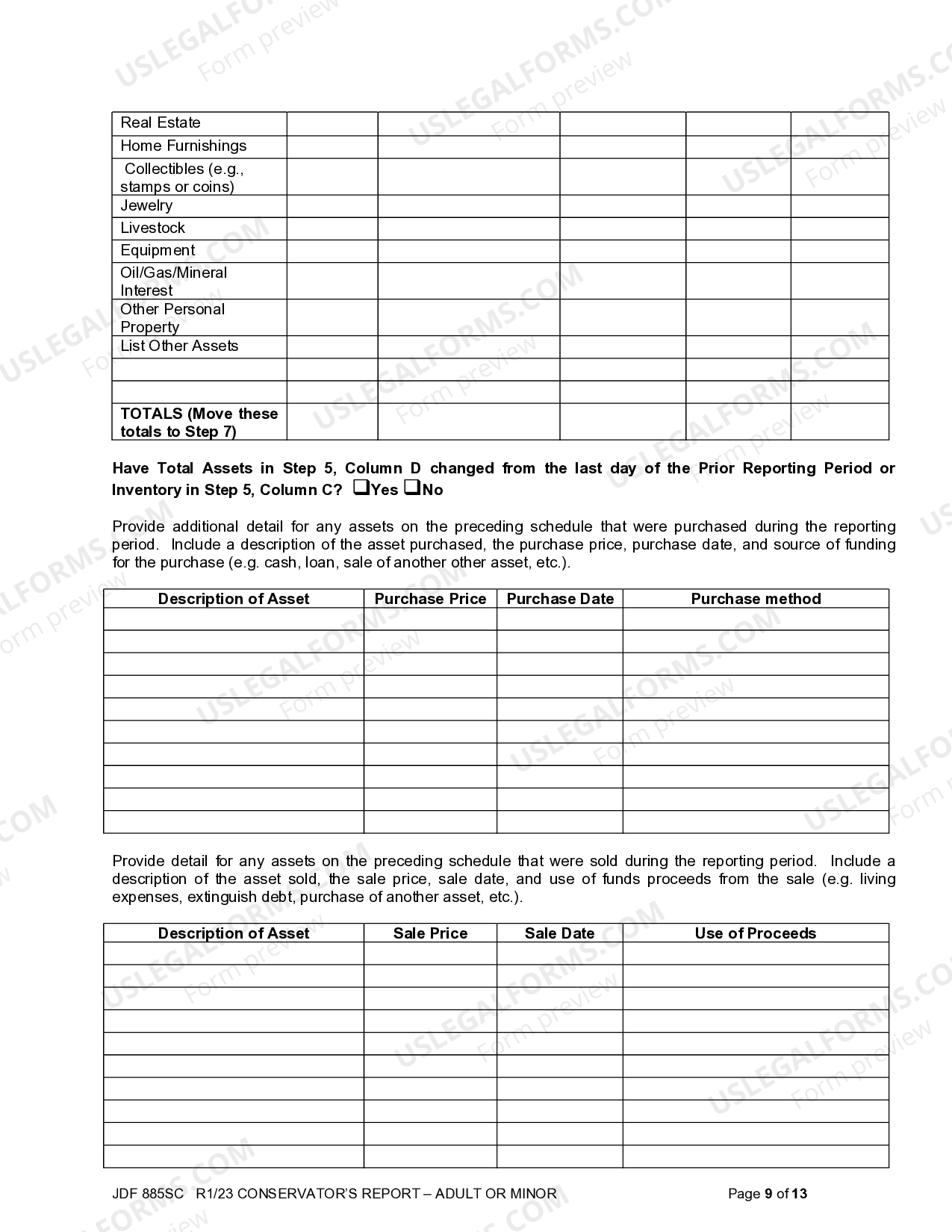 Colorado Conservator’s Report - Jdf 885 | US Legal Forms