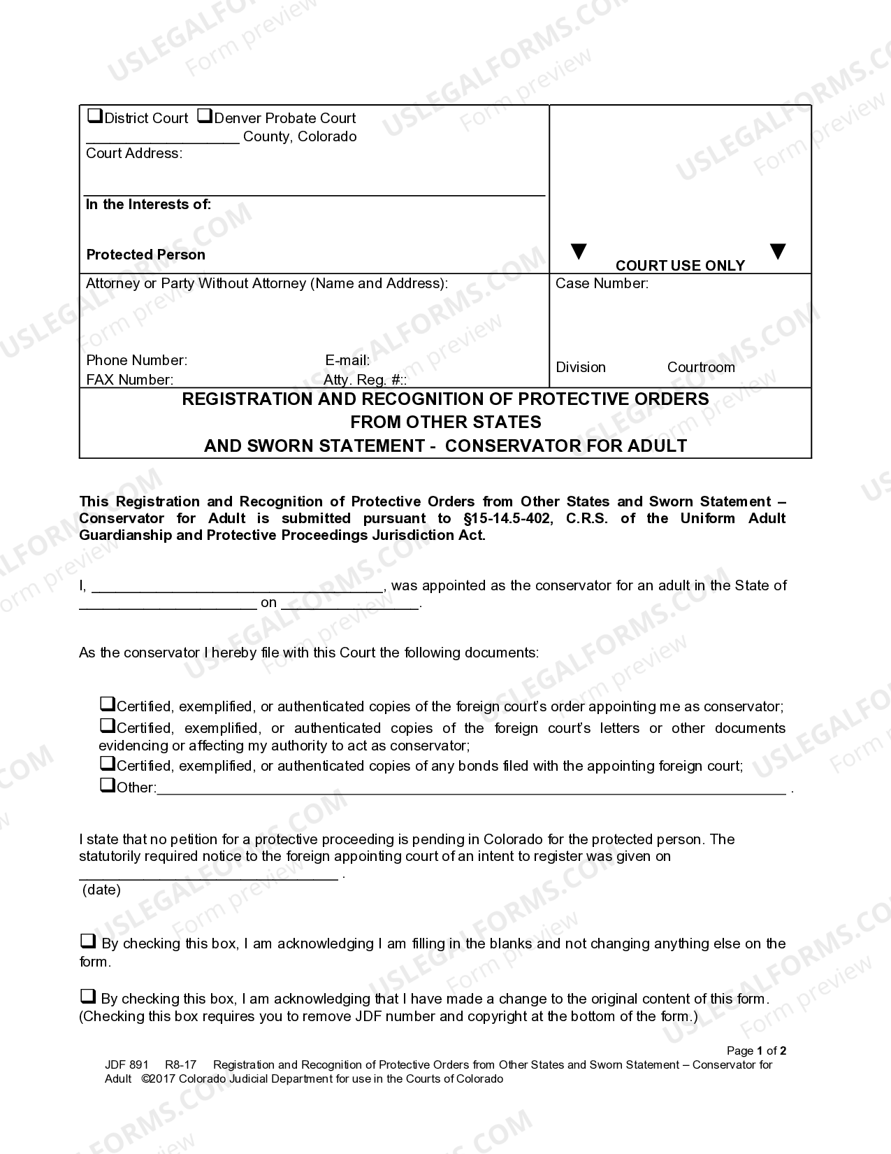 Colorado Registration and Recognition of Protective Order from Other ...