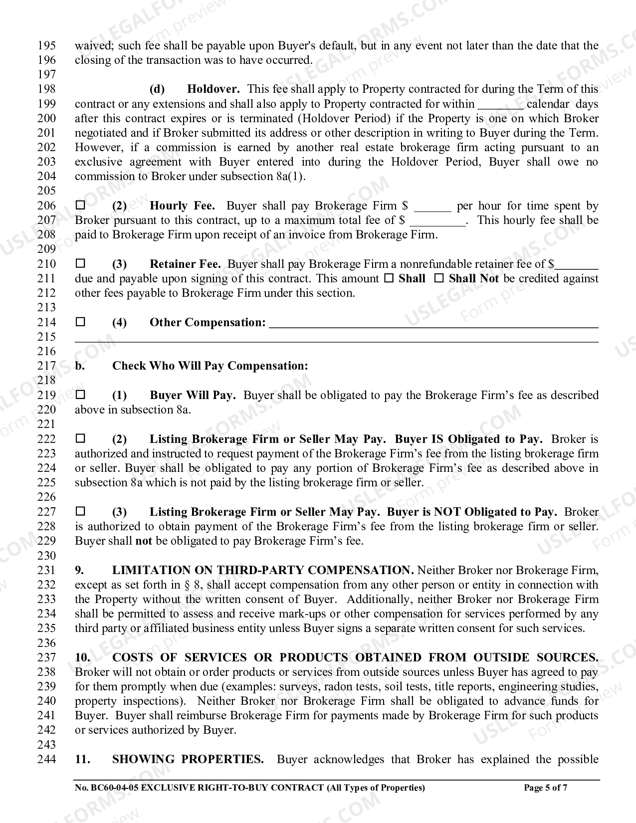 Colorado Exclusive Right-to - Exclusive Right To Buy Listing Contract ...