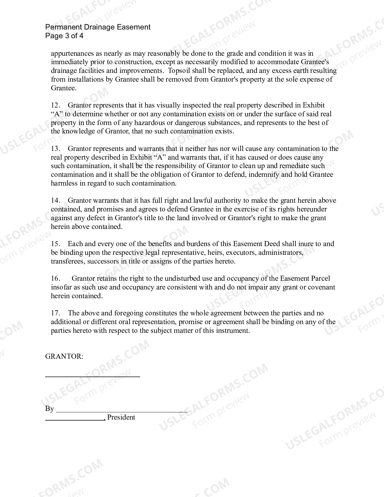 Colorado Non-Exclusive Permanent Drainage Easement Agreement | US Legal ...