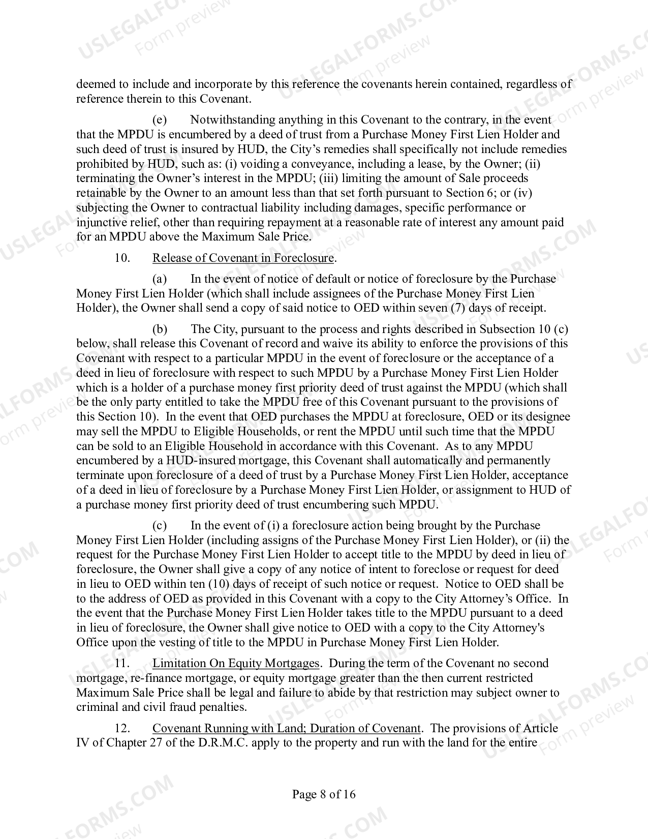 Colorado Notice of Voidable Title Transfer and Master Covenant for the Occupancy and Resale of ...