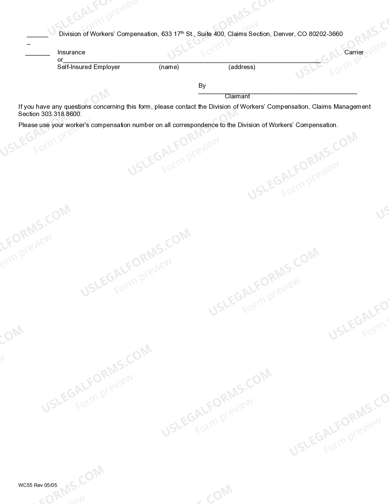 Colorado Objection to Petition to Modify for Workers' Compensation | US ...