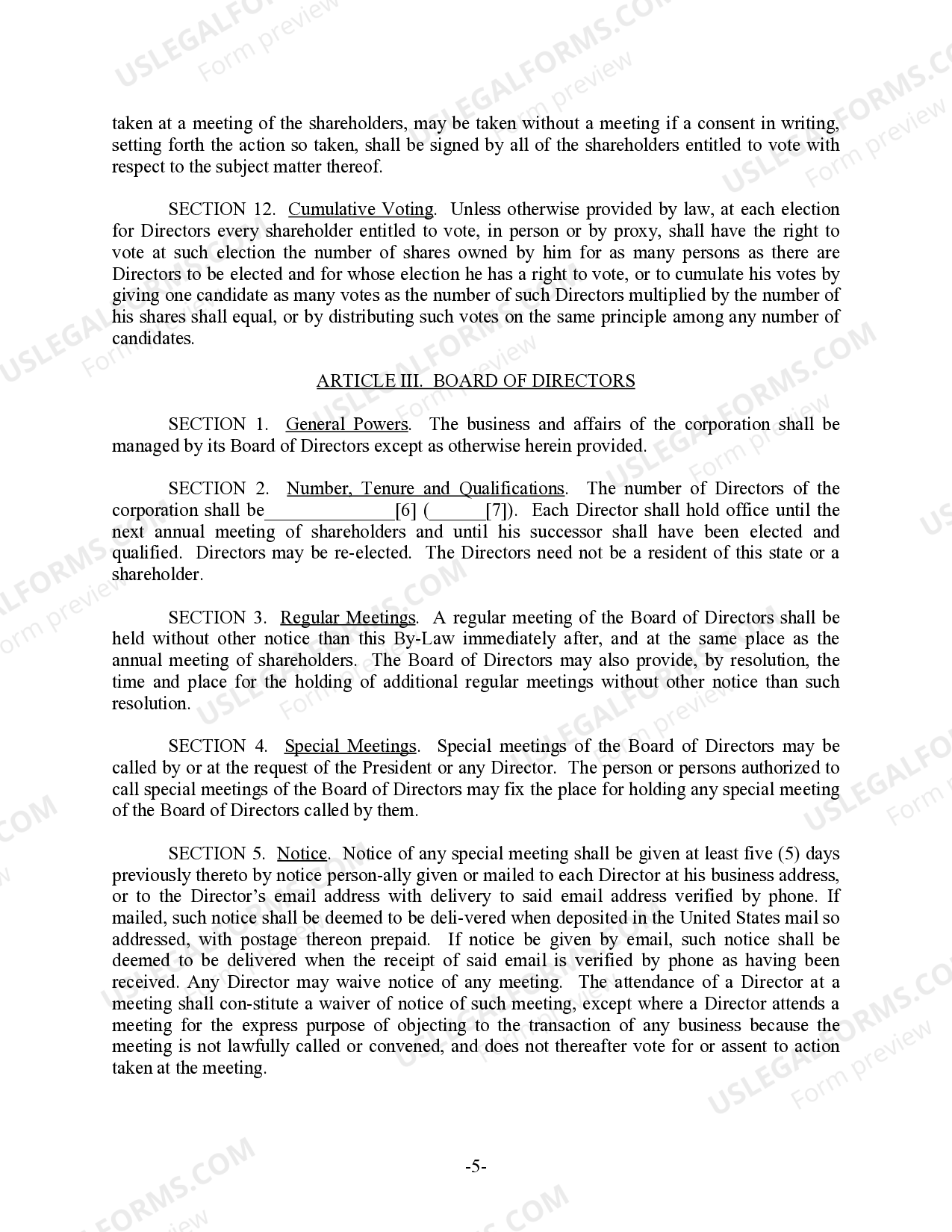 Connecticut Bylaws for Corporation - Connecticut Registered Agent | US ...