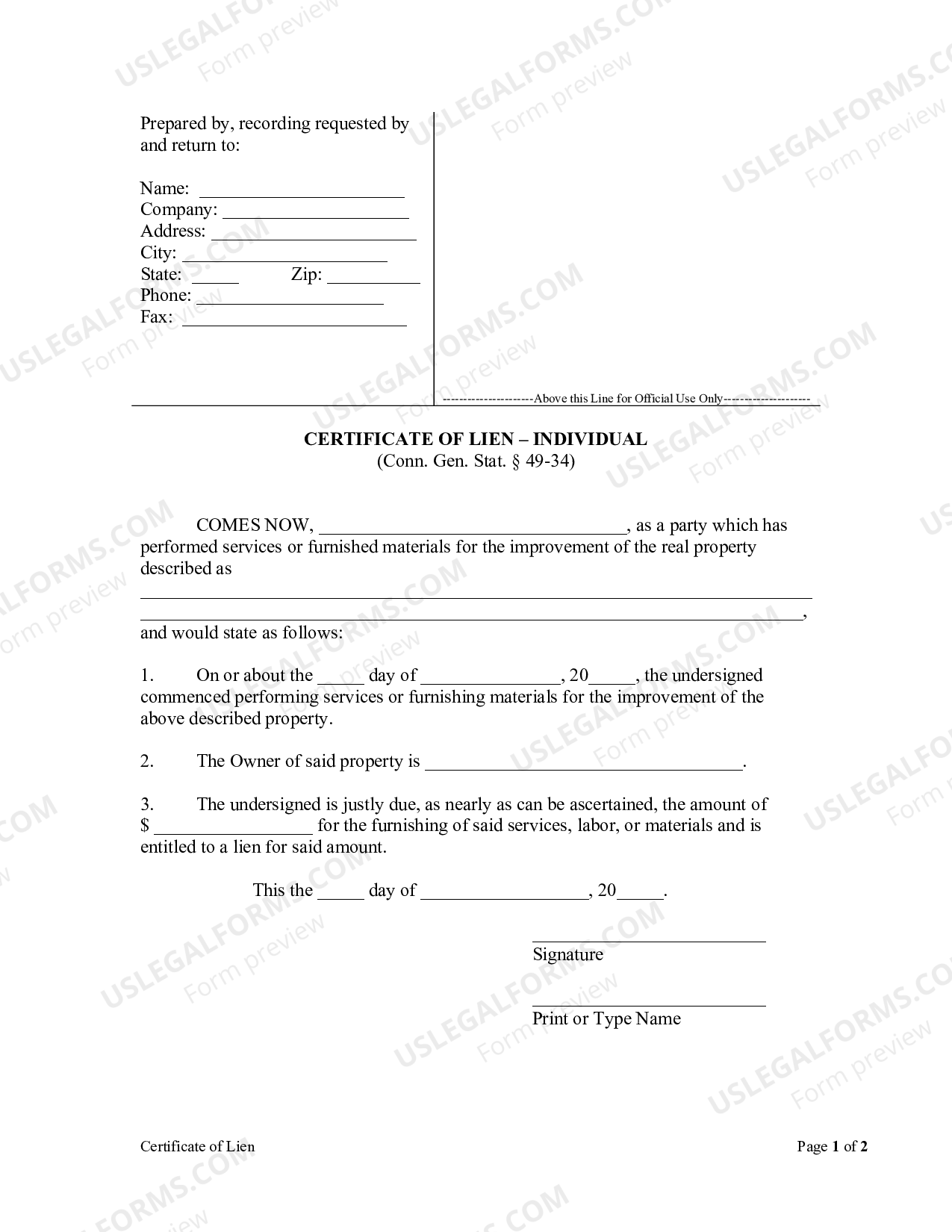 Connecticut Mechanics Lien Form US Legal Forms Connecticut Mechanics Lien Form US Legal Forms