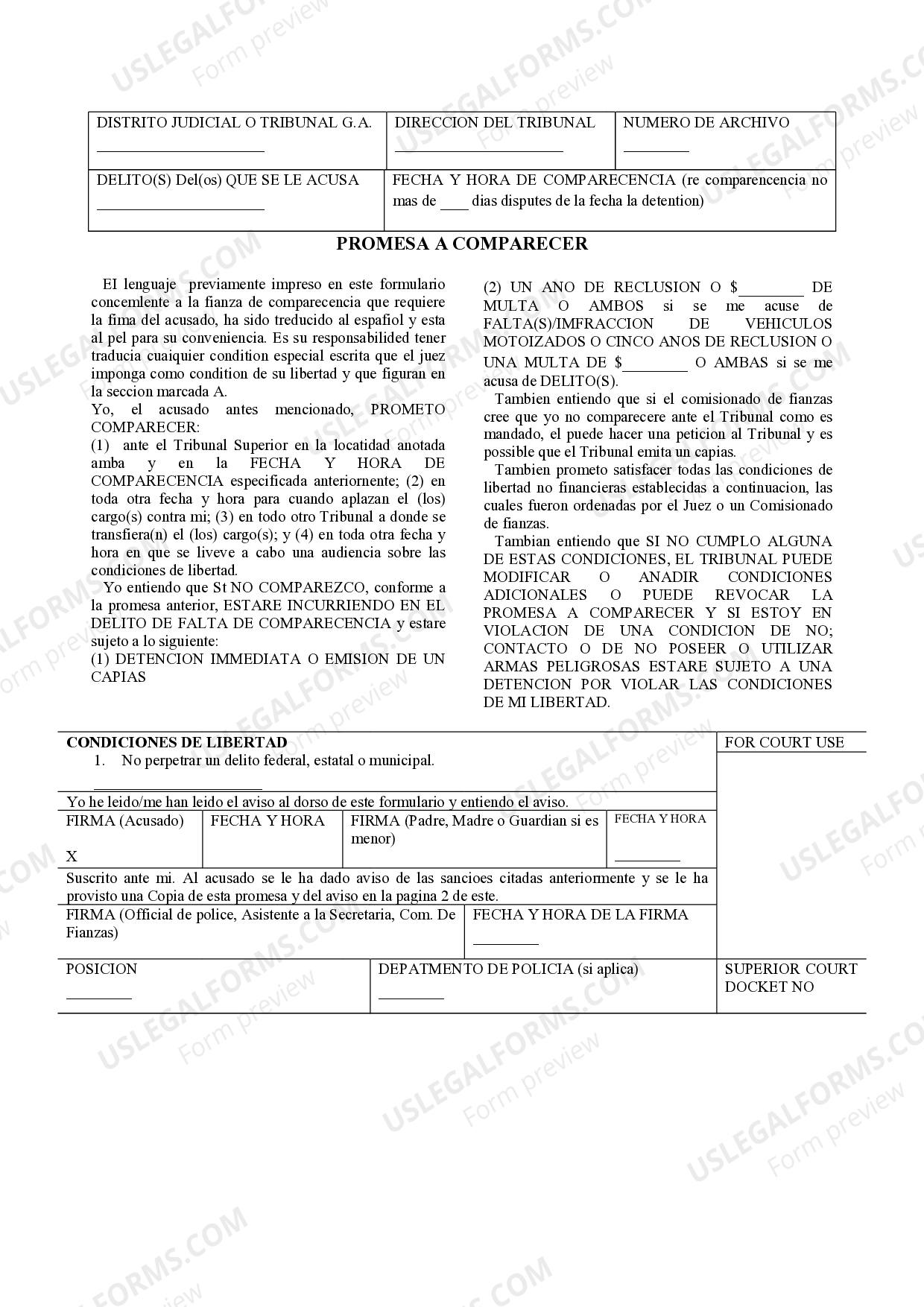 Connecticut Promise to Appear - Promise To Appear | US Legal Forms