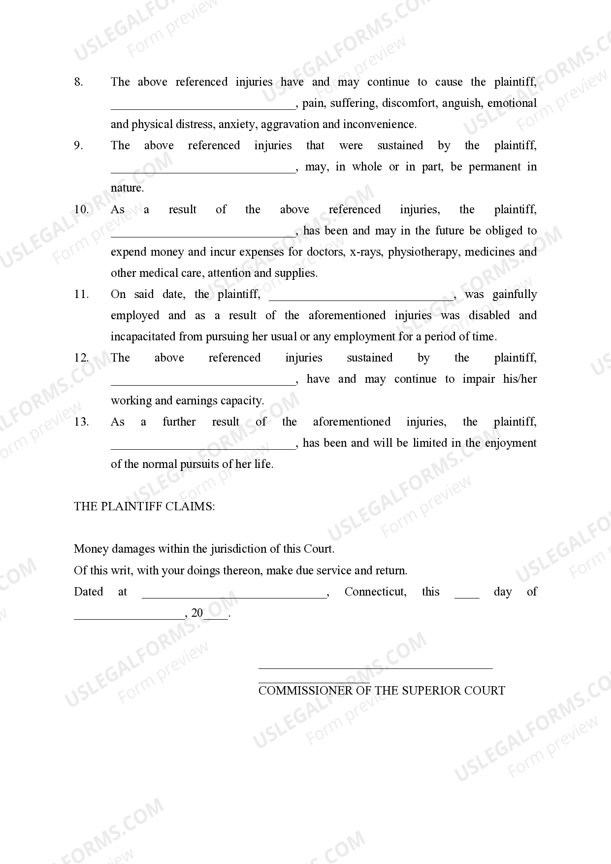 Connecticut Complaint (Slip and Fall) | US Legal Forms