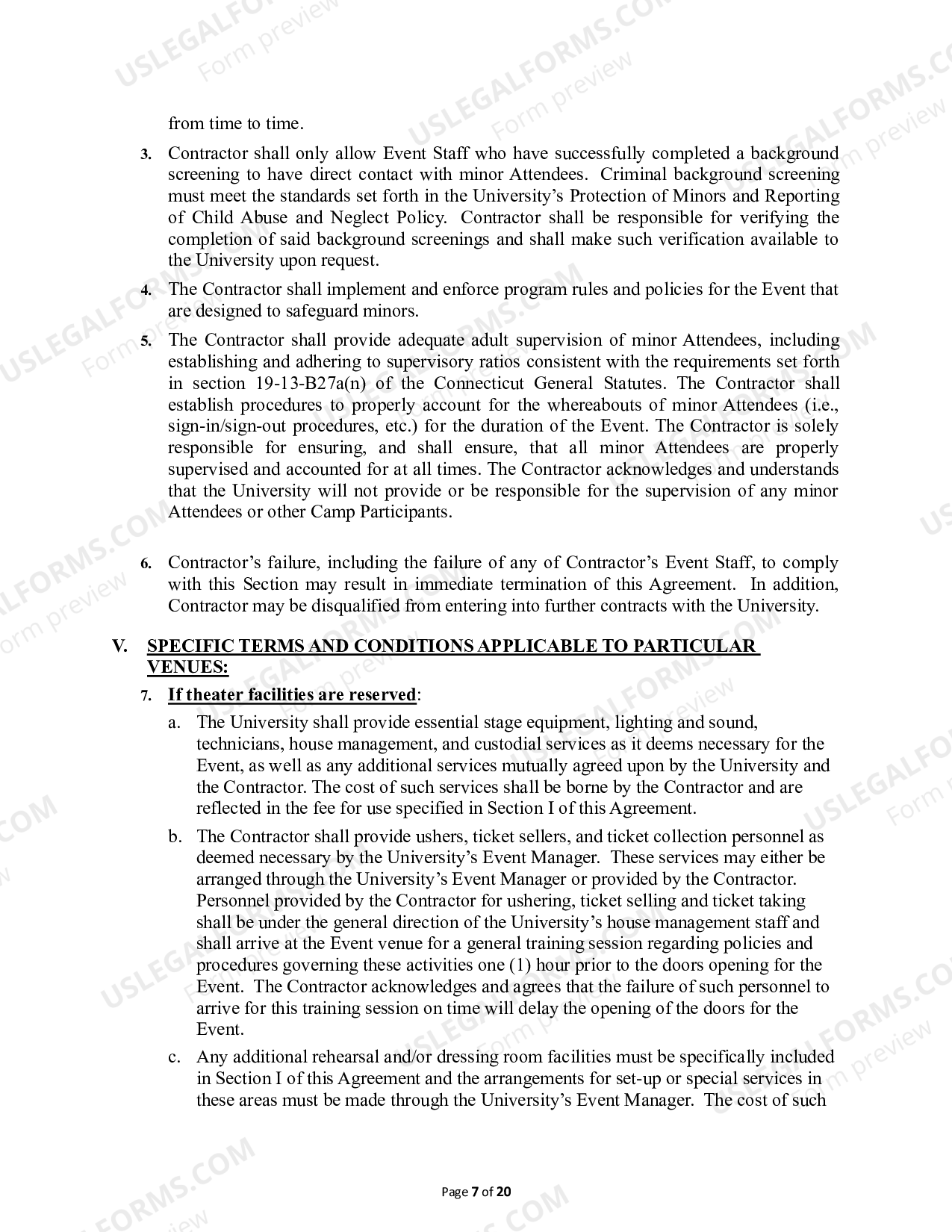 Connecticut Facilities Use Agreement | US Legal Forms