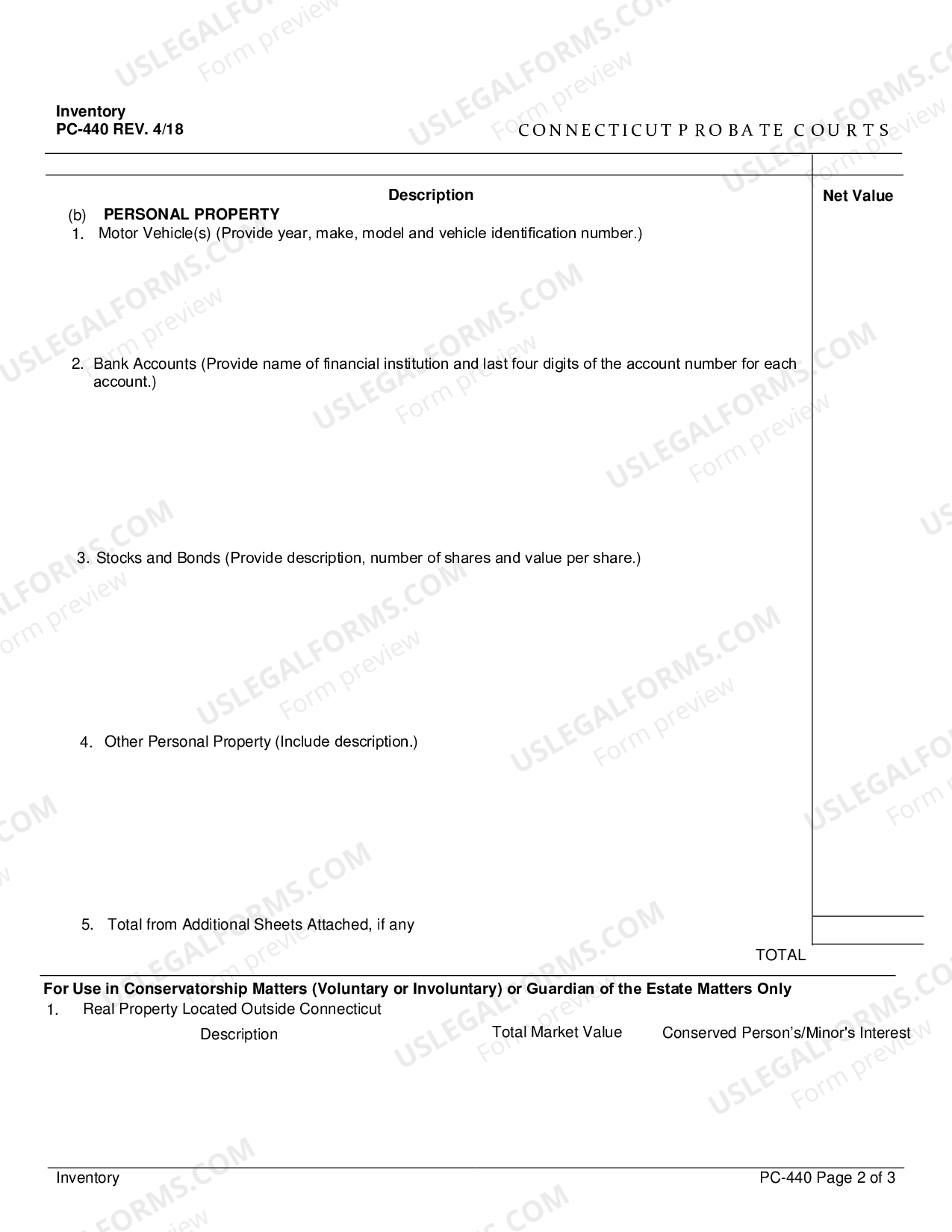 Connecticut Inventory - Pc 440 | US Legal Forms
