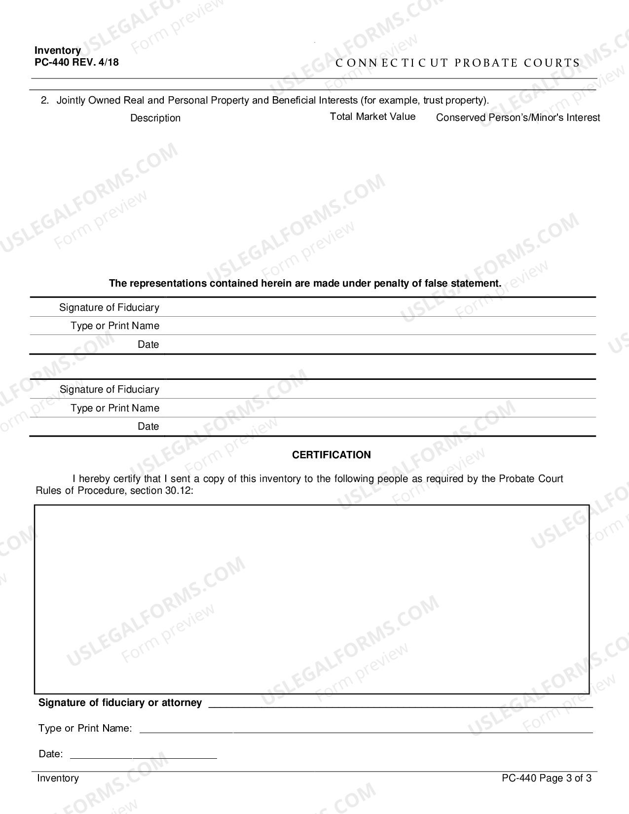 Connecticut Inventory - Pc 440 | US Legal Forms