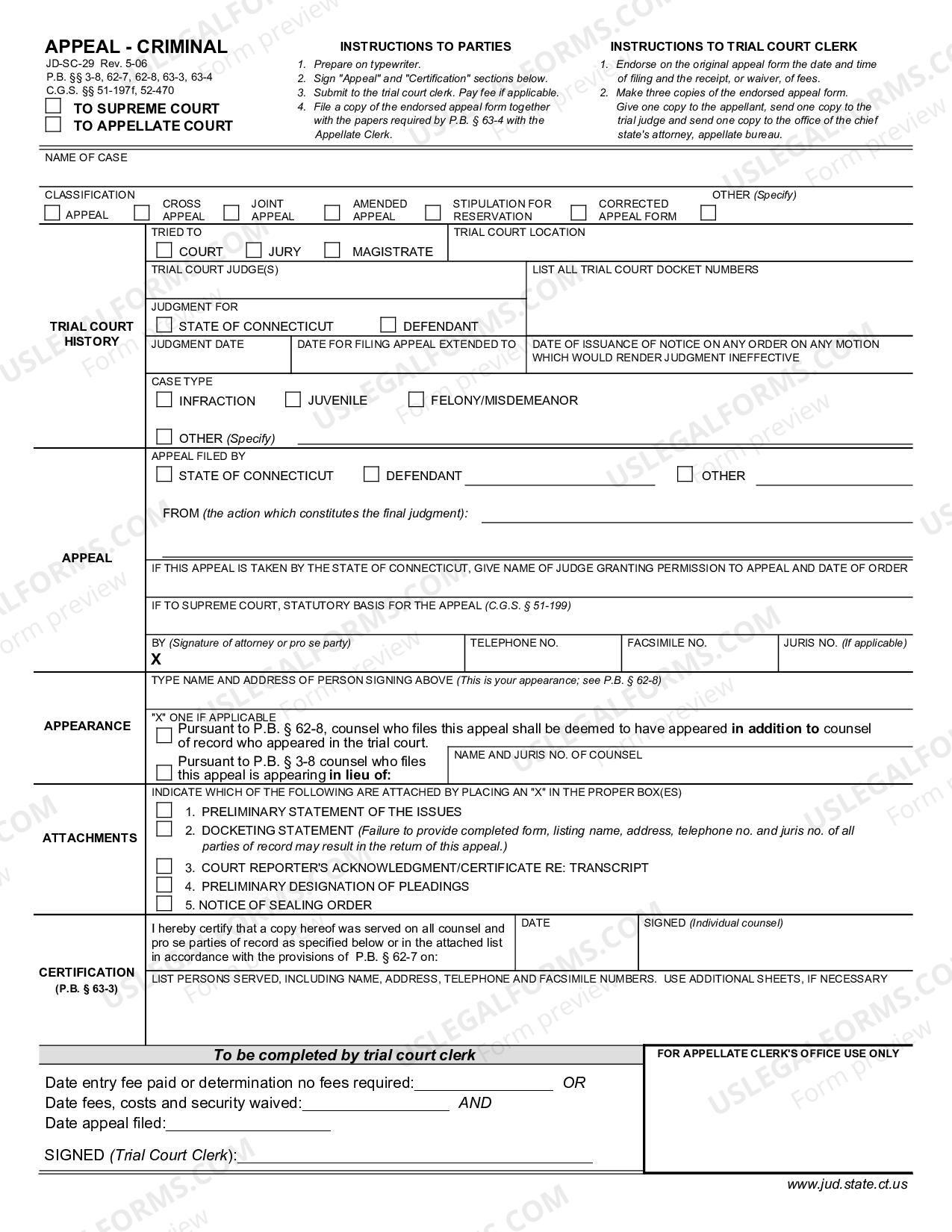 Connecticut Appeal - Criminal | US Legal Forms