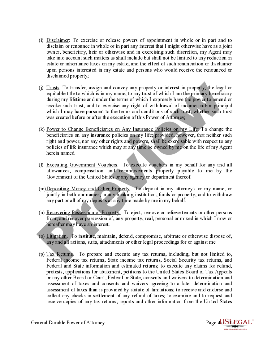 Connecticut General Durable Power Of Attorney For Property And Finances 