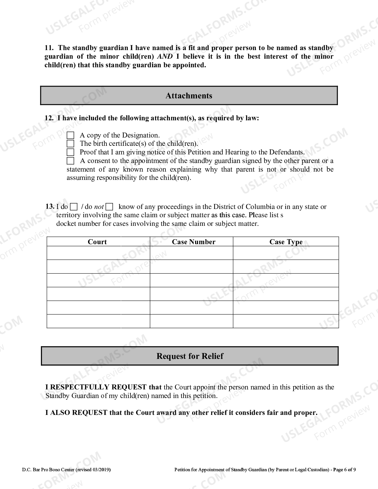 District of Columbia Petition for Appointment of Standby Guardian - by ...