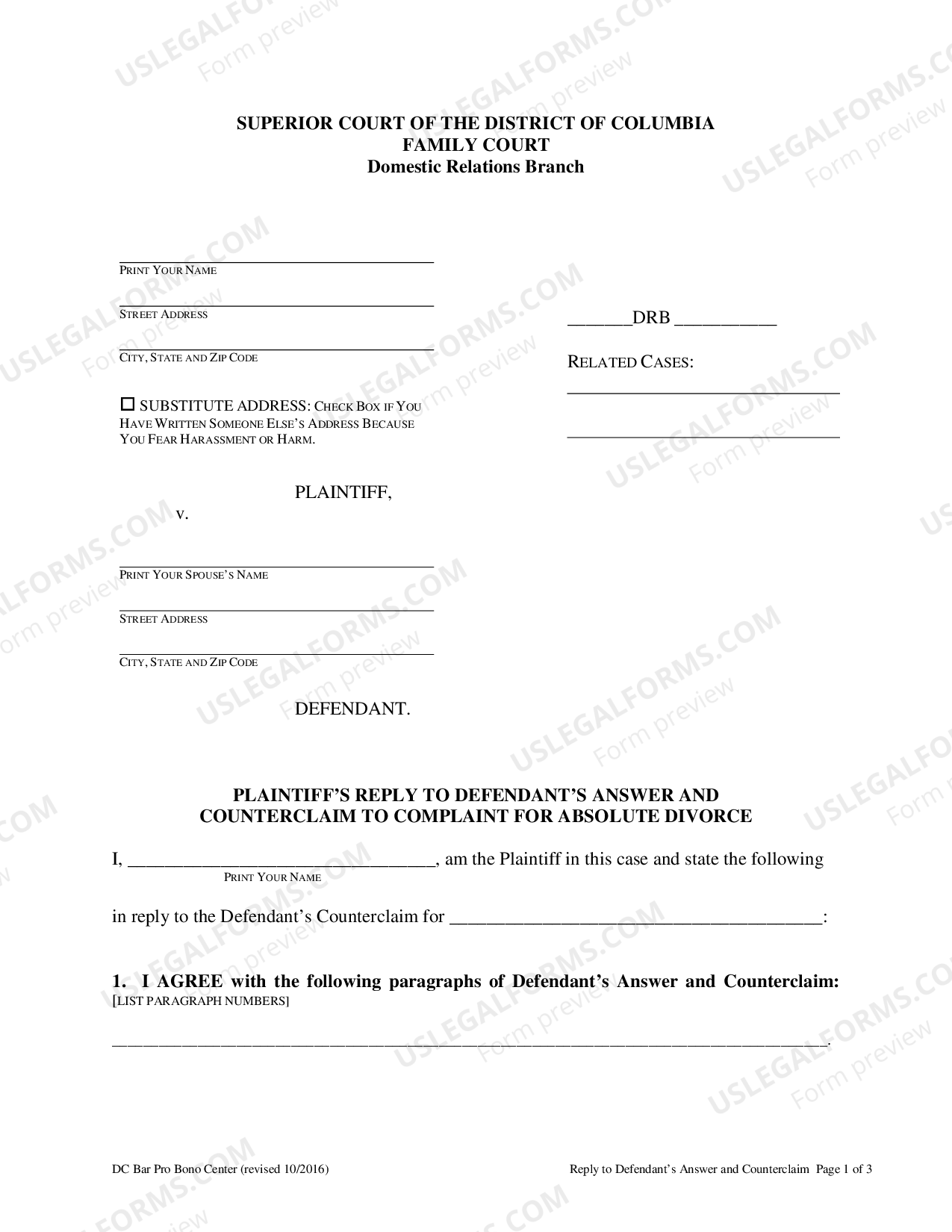 District of Columbia Plaintiff's Reply to Defendant's Counterclaim for ...