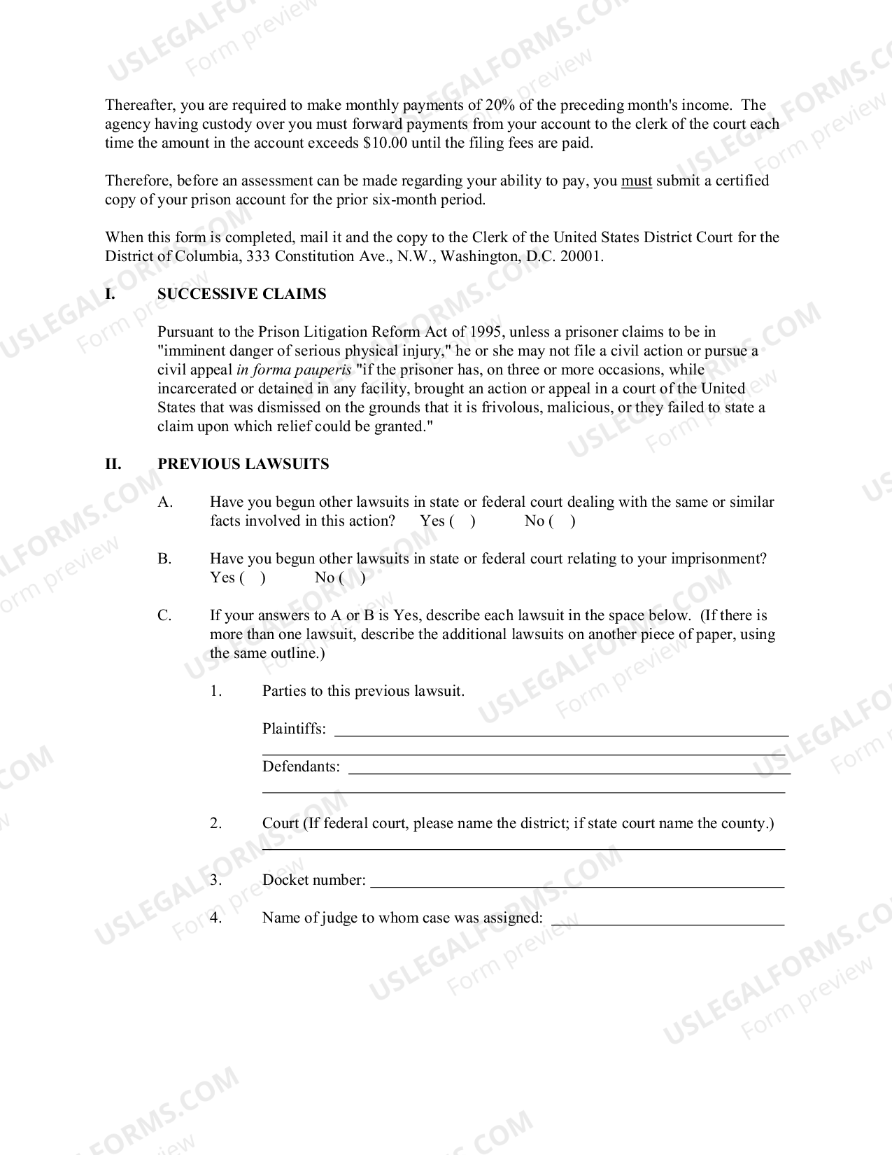 District of Columbia Complaint for Violation of Civil Rights | US Legal ...