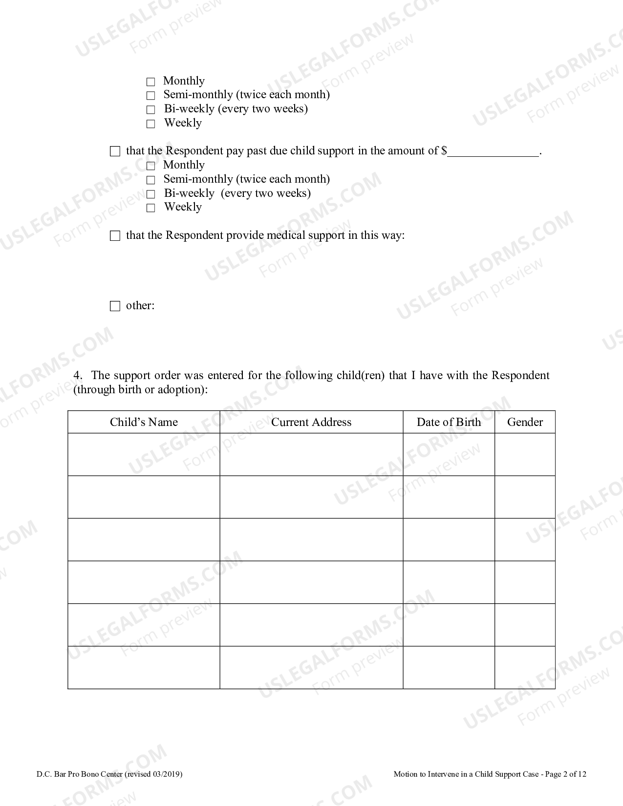 Motion To Intervene Child Custody Sample Form | US Legal Forms