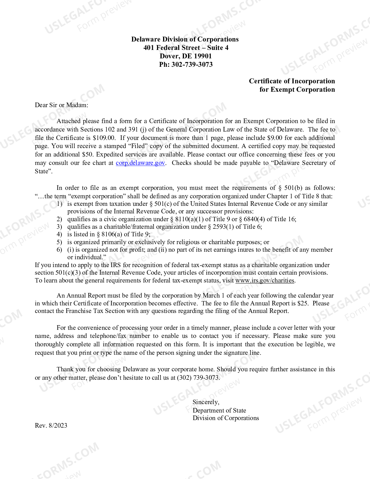 Delaware Articles of Incorporation Certificate - Articles Of ...