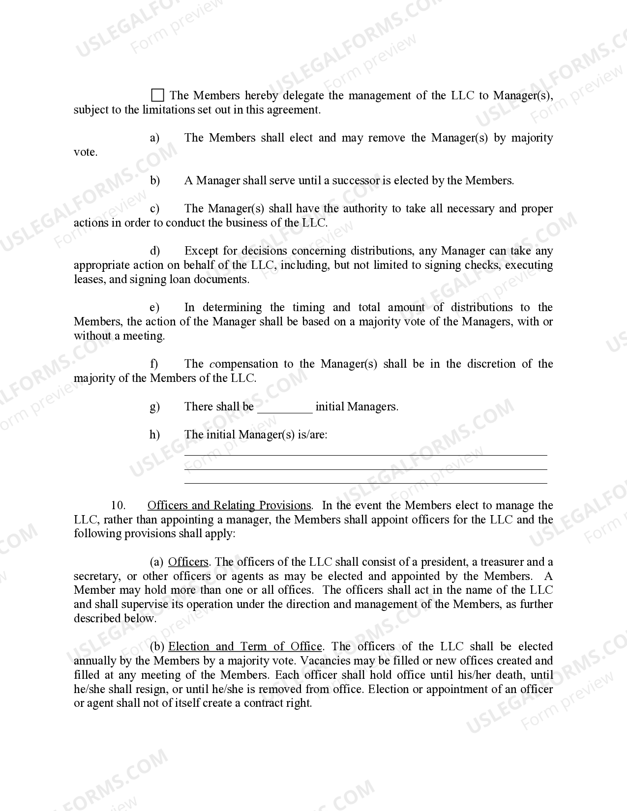 Delaware Limited Liability Company LLC Operating Agreement - Delaware ...