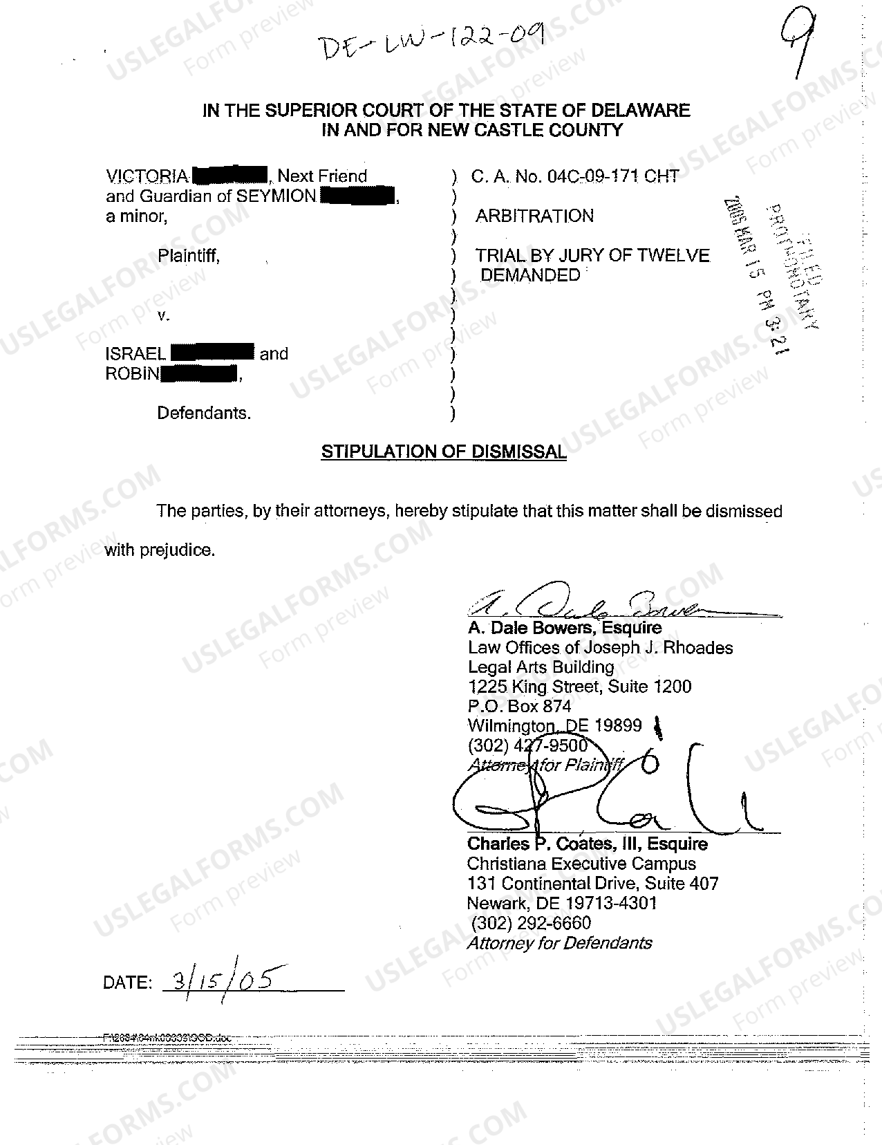 Delaware Stipulation of Dismissal | US Legal Forms