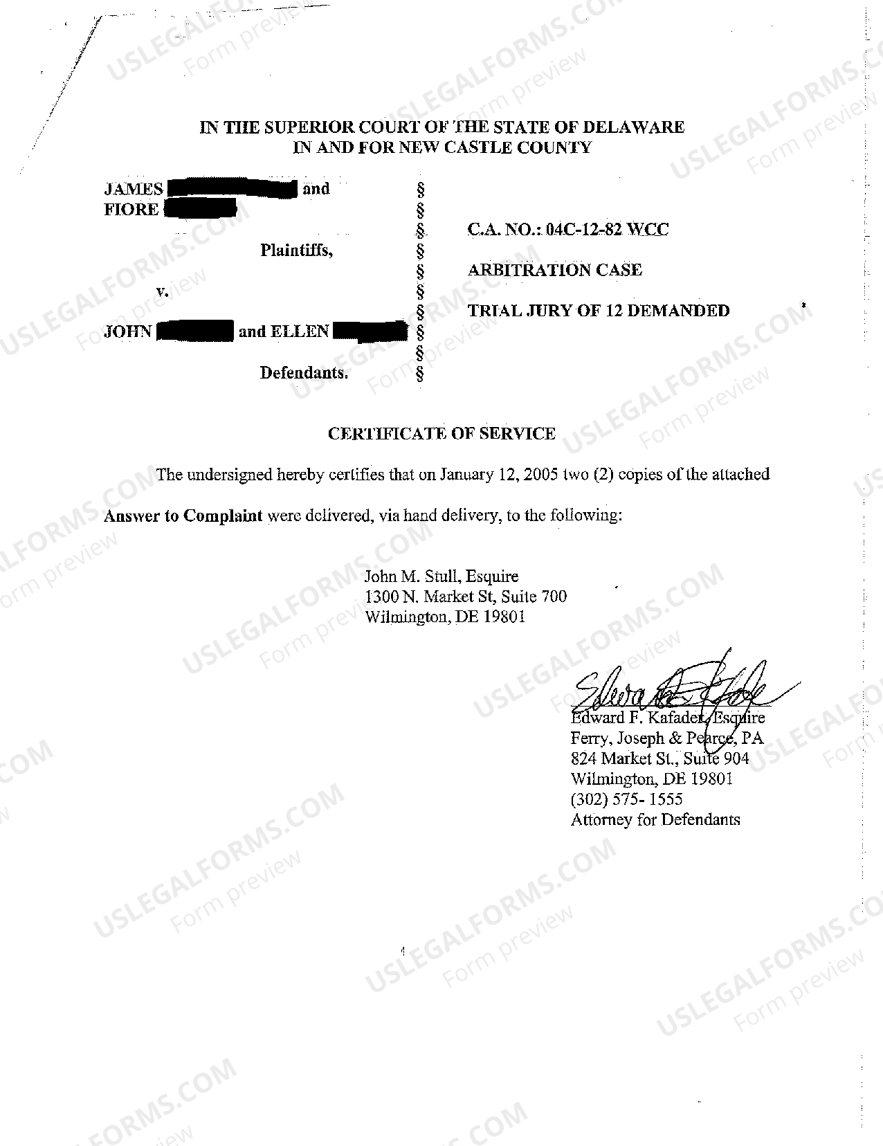 Delaware Answer to Complaint | US Legal Forms