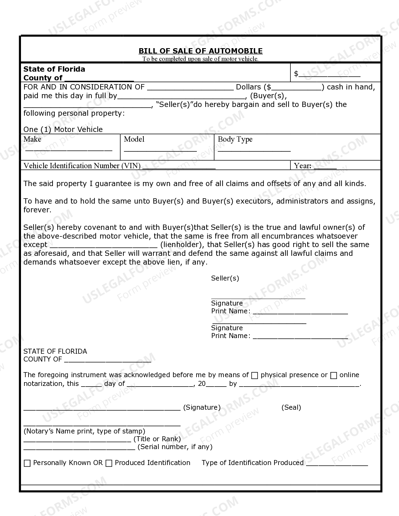 Florida Odometer Disclosure Form | US Legal Forms