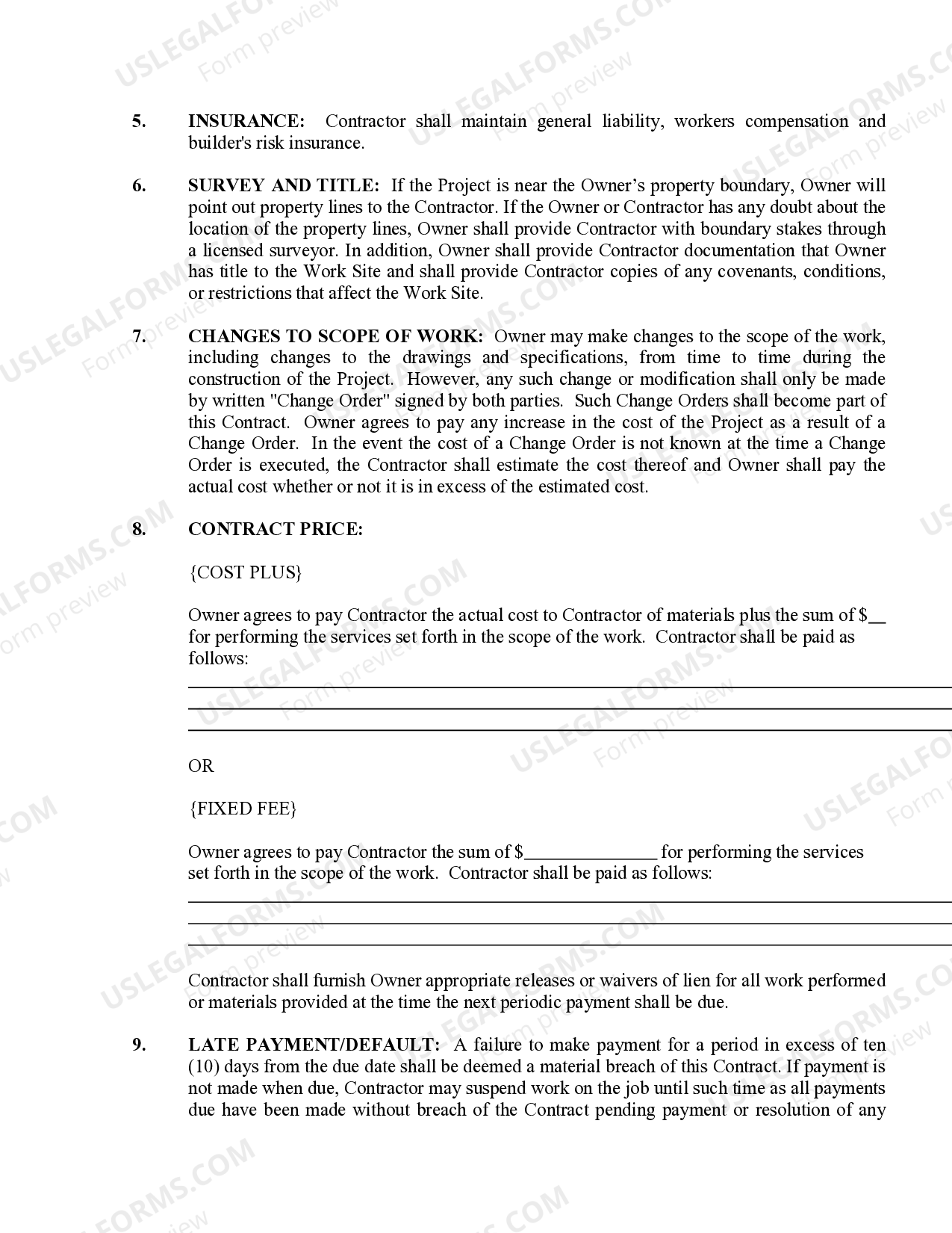 Miami-Dade Florida Sheetrock Drywall Contract for Contractor - Drywall ...