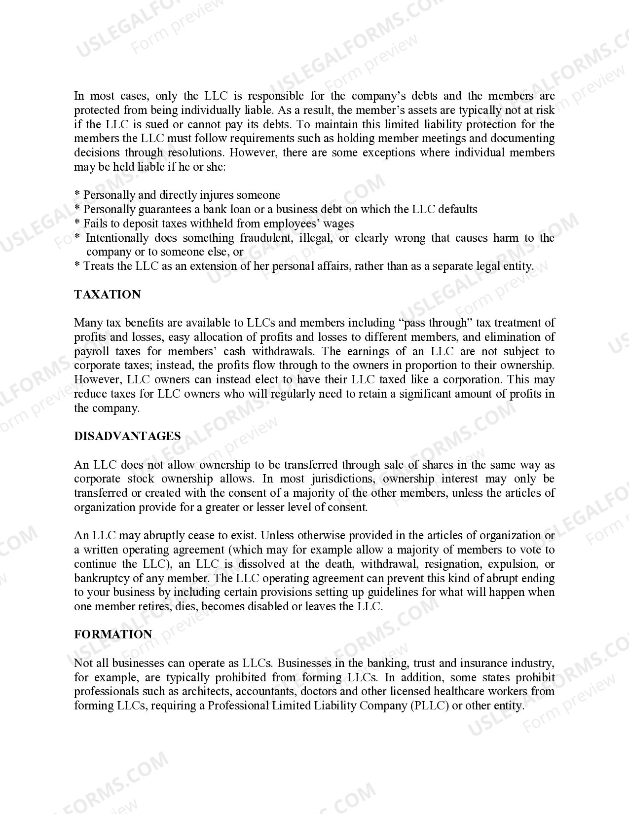 Florida Limited Liability Company LLC Formation Package - Florida Llc ...