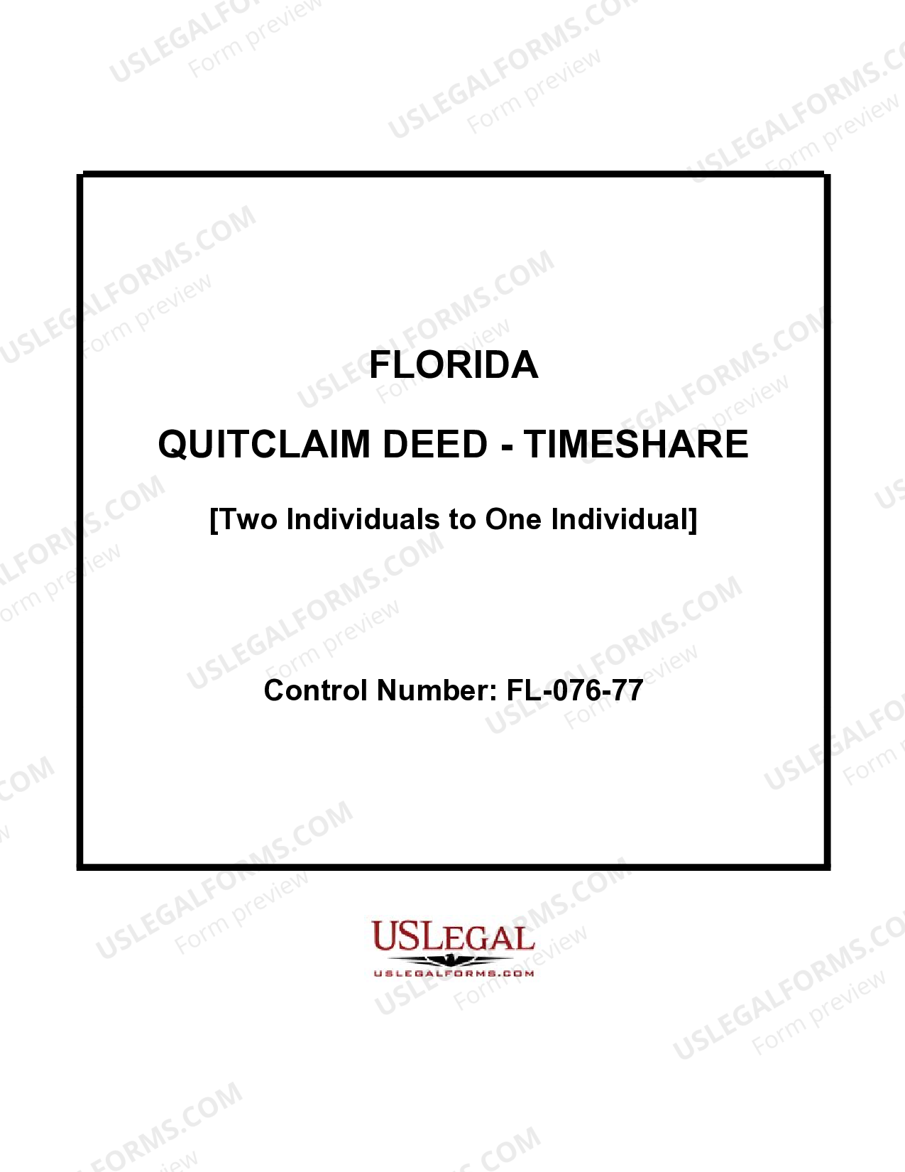 Florida Quitclaim Deed Timeshare from Two Individuals to One Individual ...