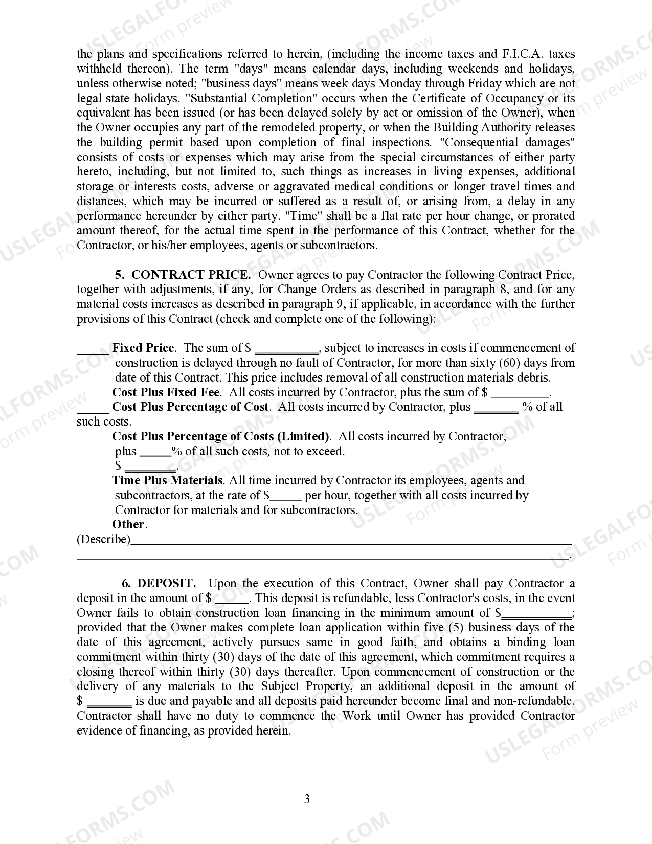 Florida Residential Rebuilding Construction Contract | US Legal Forms