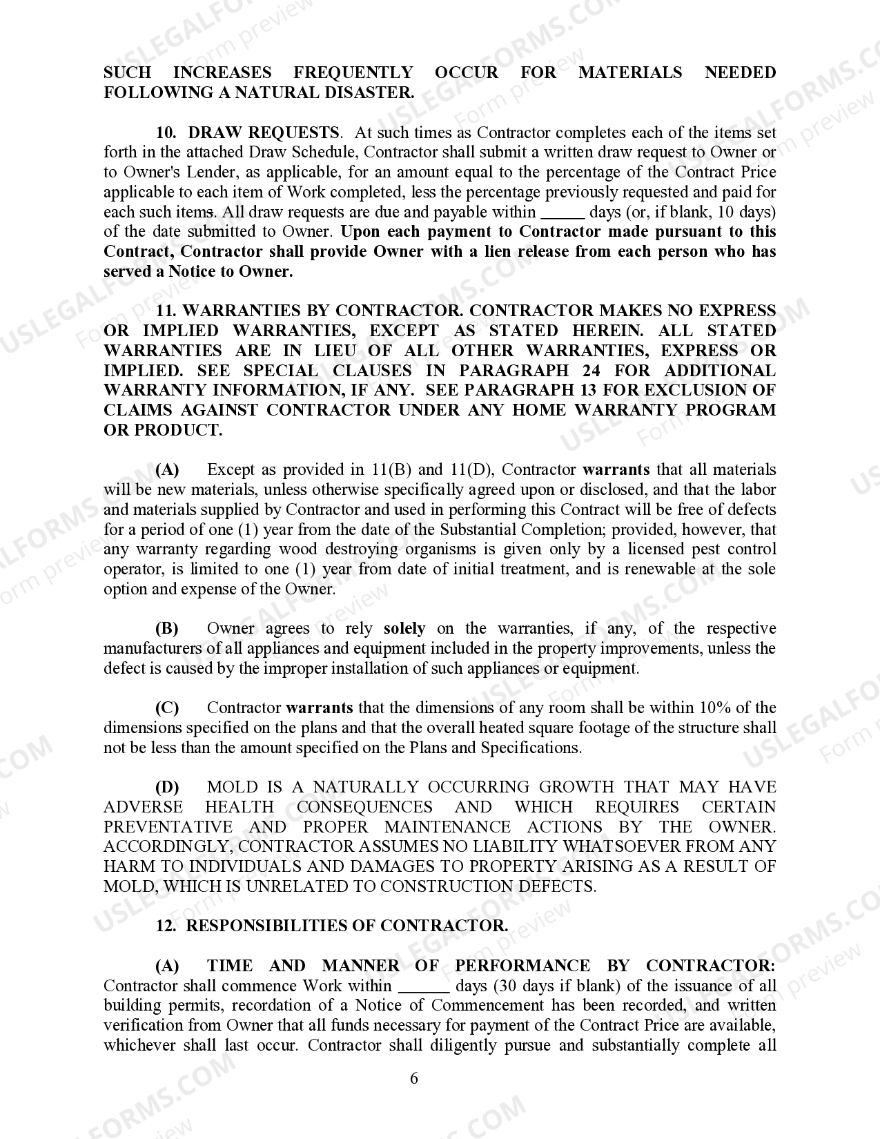 Florida Residential Rebuilding Construction Contract | US Legal Forms