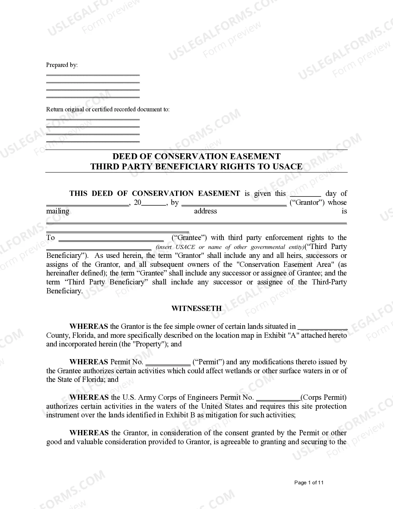 Florida Conservation Easement - 3rd Party | US Legal Forms