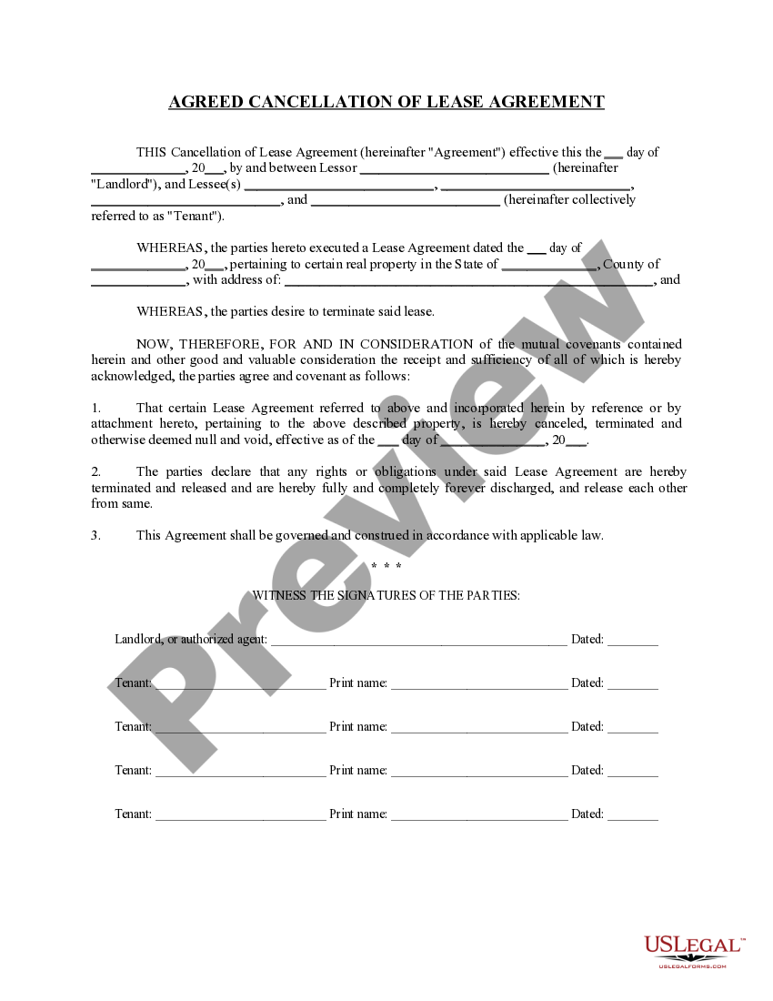 Florida Agreed Cancellation Of Lease Cancellation Lease US Legal Forms florida-agreed-cancellation-of-lease-cancellation-lease-us-legal-forms