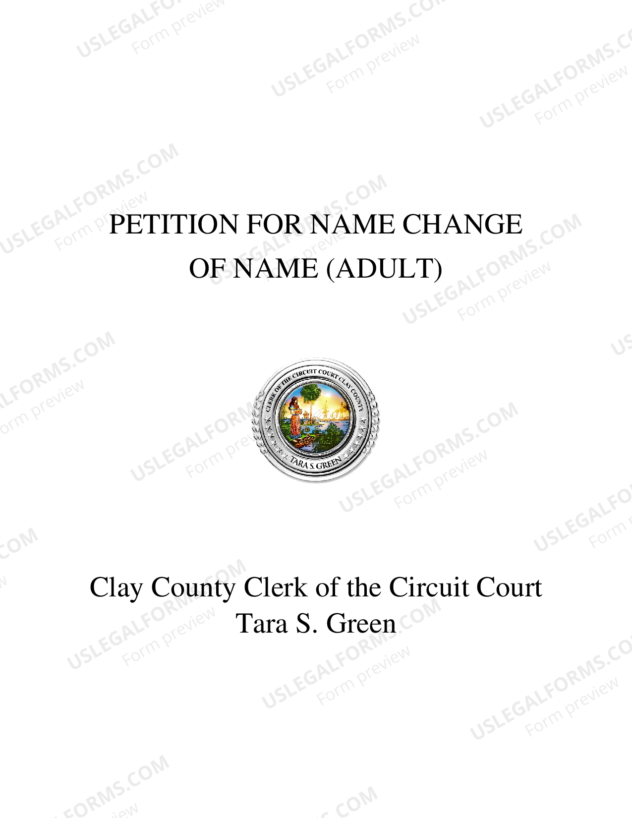 Florida Name Change Instructions and Forms for an Adult in Clay County ...