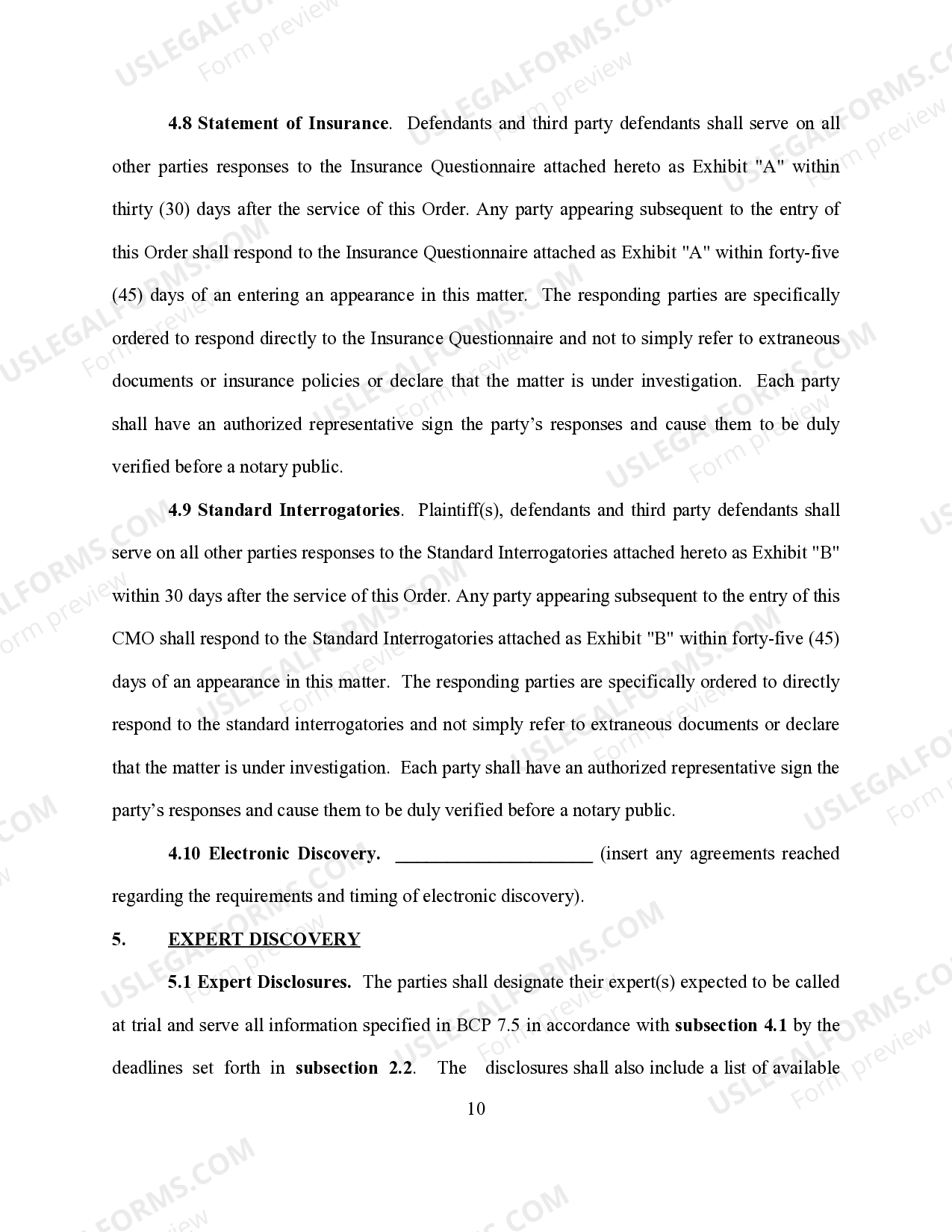 Florida Complex Construction Case Management Order | US Legal Forms