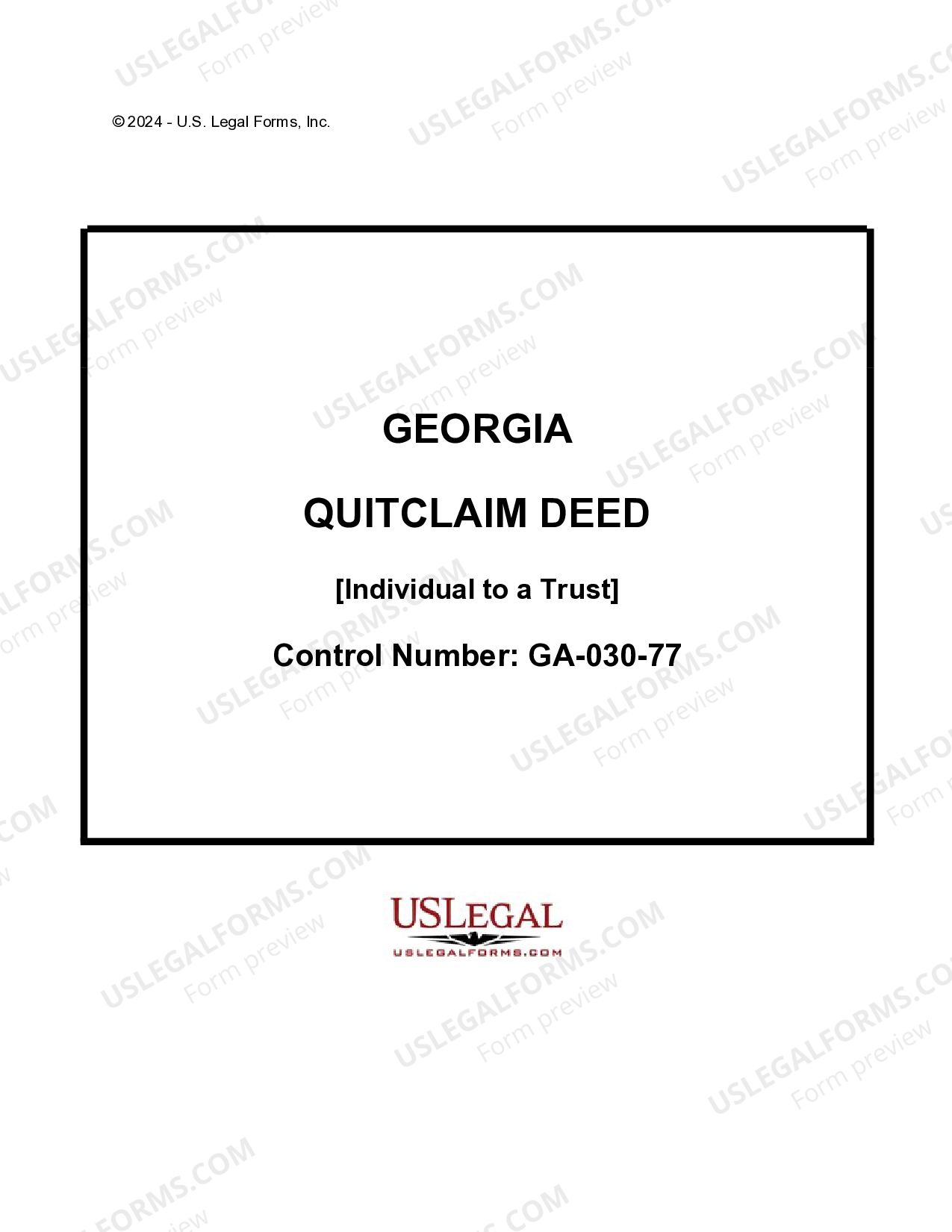 Georgia Quitclaim Deed - Individual to a Trust - Deed Real Estate | US ...