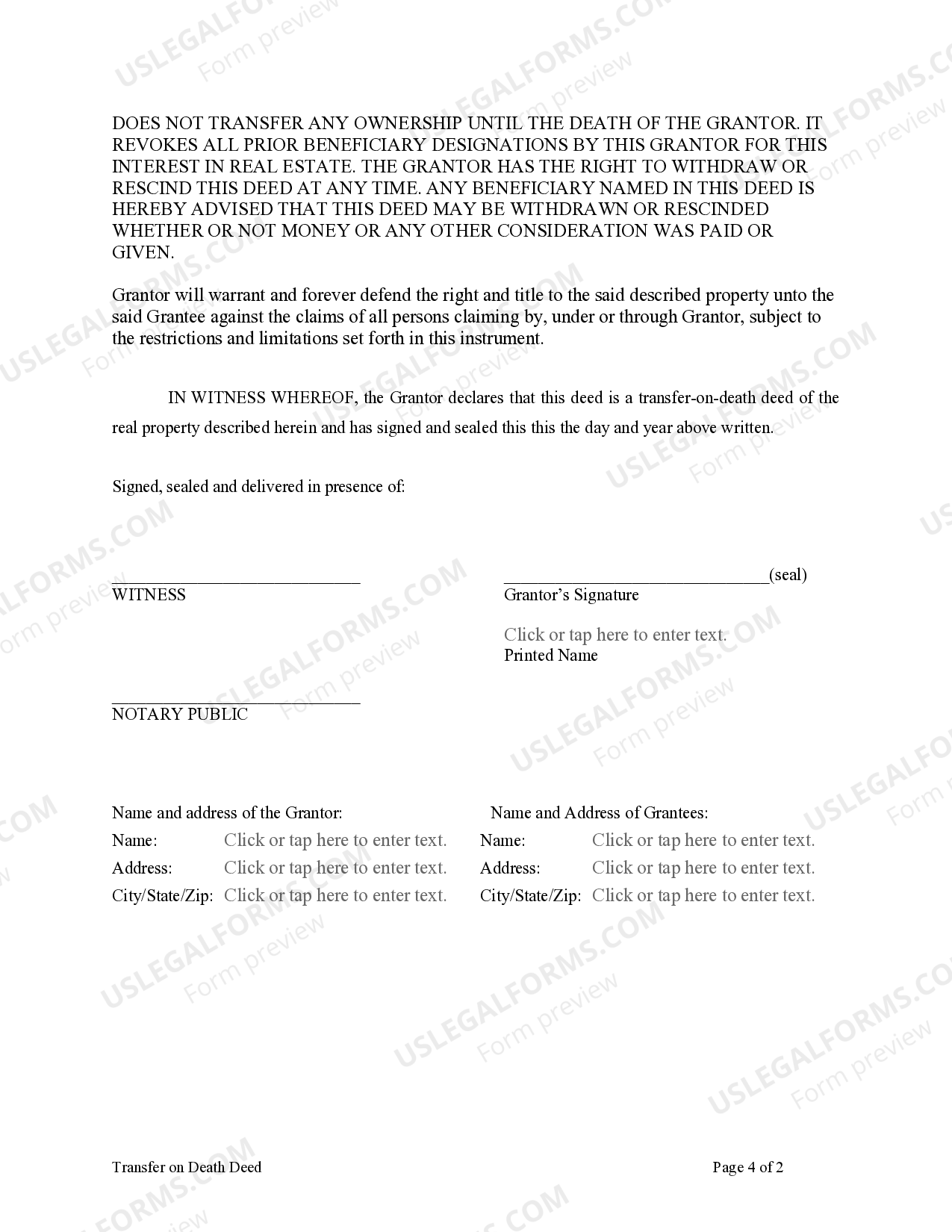 Georgia Enhanced Life Estate Warranty Deed from Individual to Three (3 ...