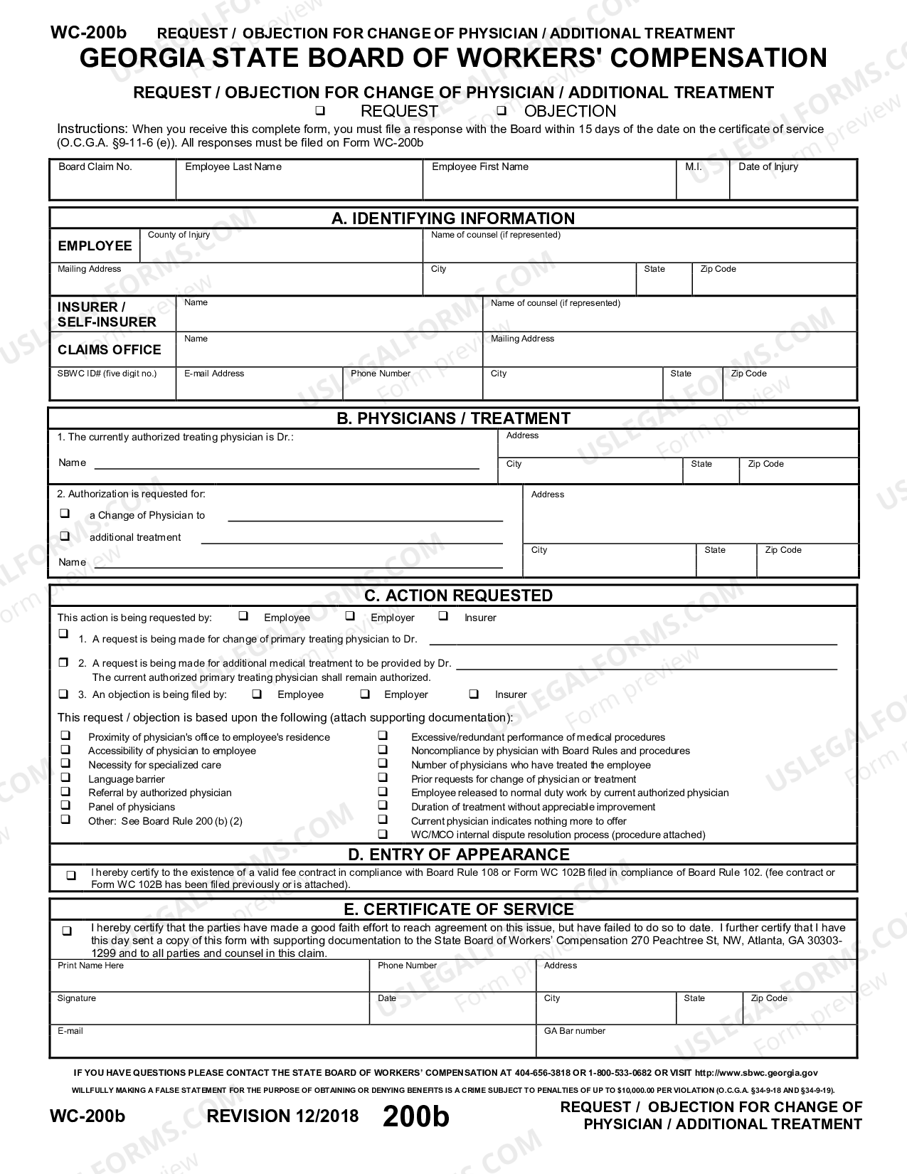 Georgia Request - Objection To Change of Physician - Additional ...