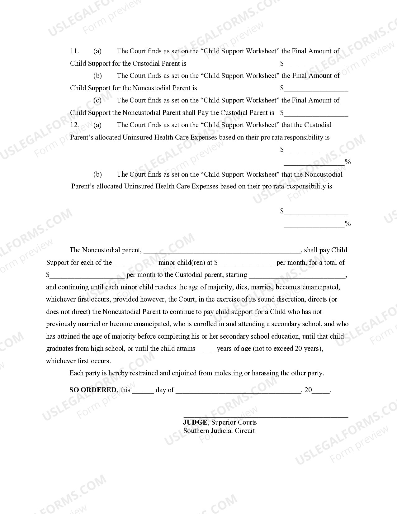 Georgia Final Judgment and Decree - Short Form - Final Decree Of ...