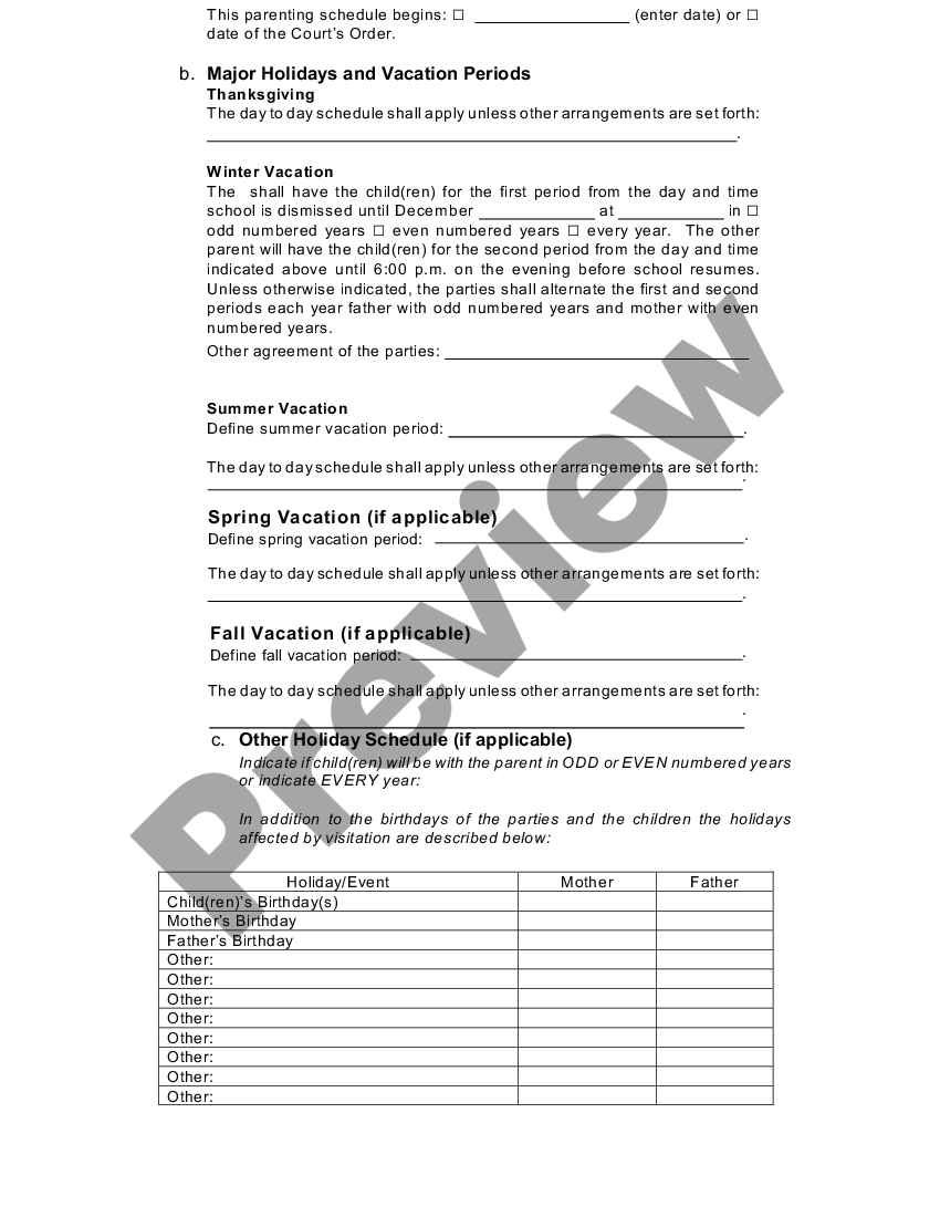 Georgia Parenting Plan US Legal Forms georgia-parenting-plan-us-legal-forms