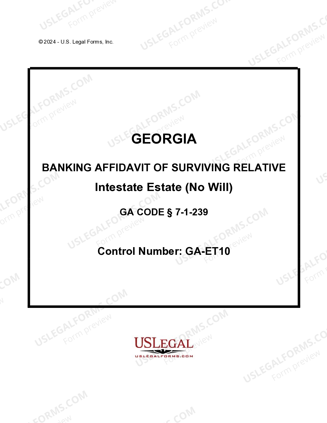 Georgia Banking Affidavit of Surviving Relative - Banking Affidavit ...