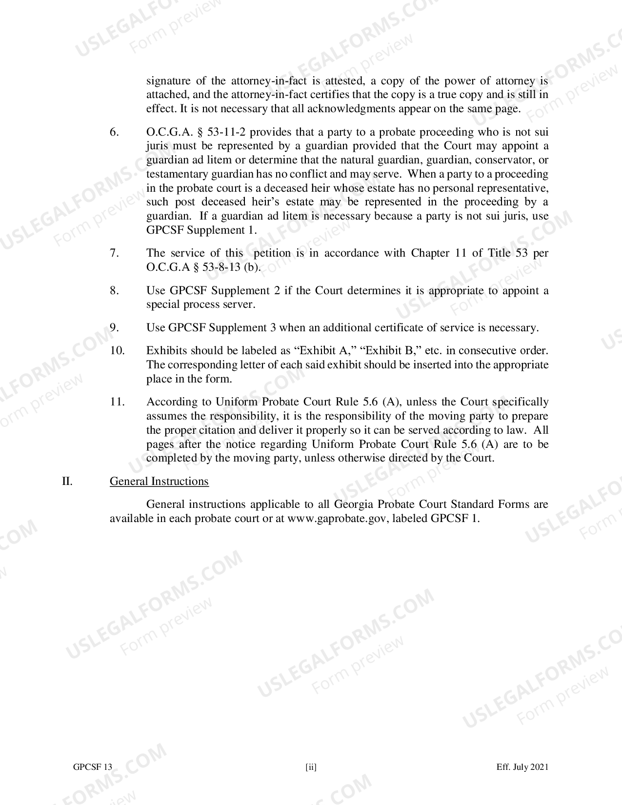 Georgia Petition of Personal Representative for Leave to Sell Property ...