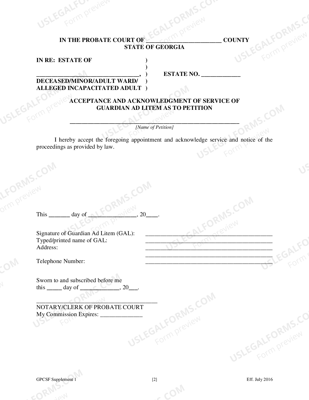 Georgia Determination by Court that a Person May Act as Guardian or ...