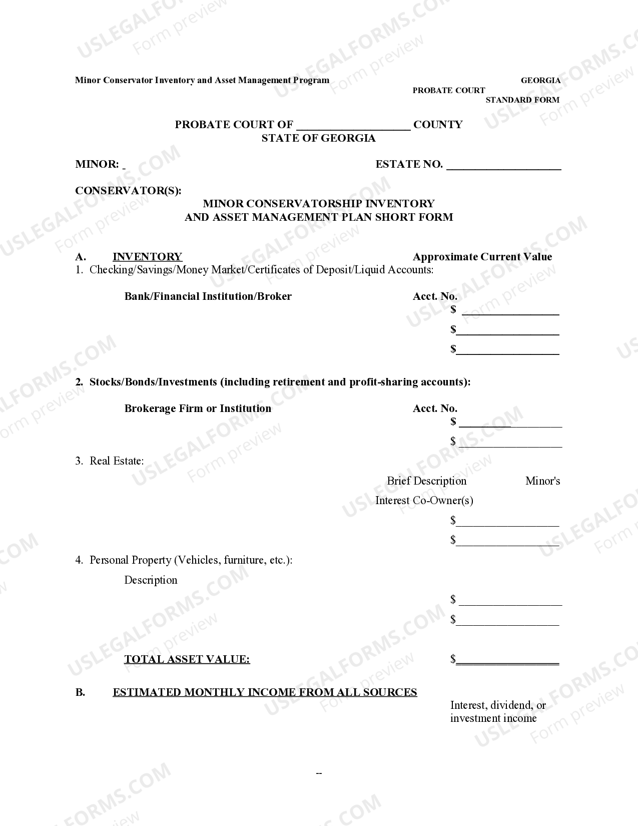 Georgia Minor Conservator Inventory and Asset Management Plan | US ...