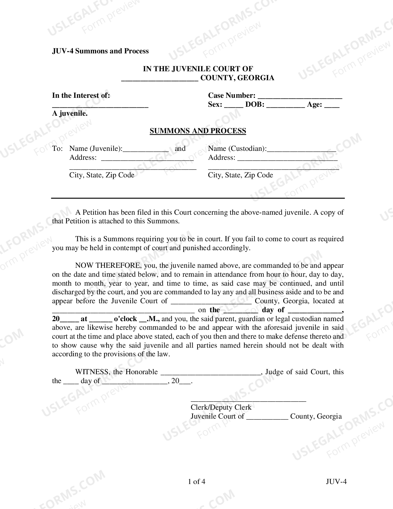Georgia Summons and Process | US Legal Forms