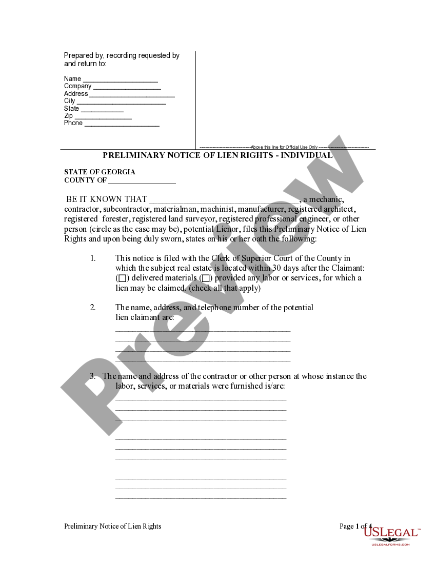 Georgia Lien Waiver Form US Legal Forms
