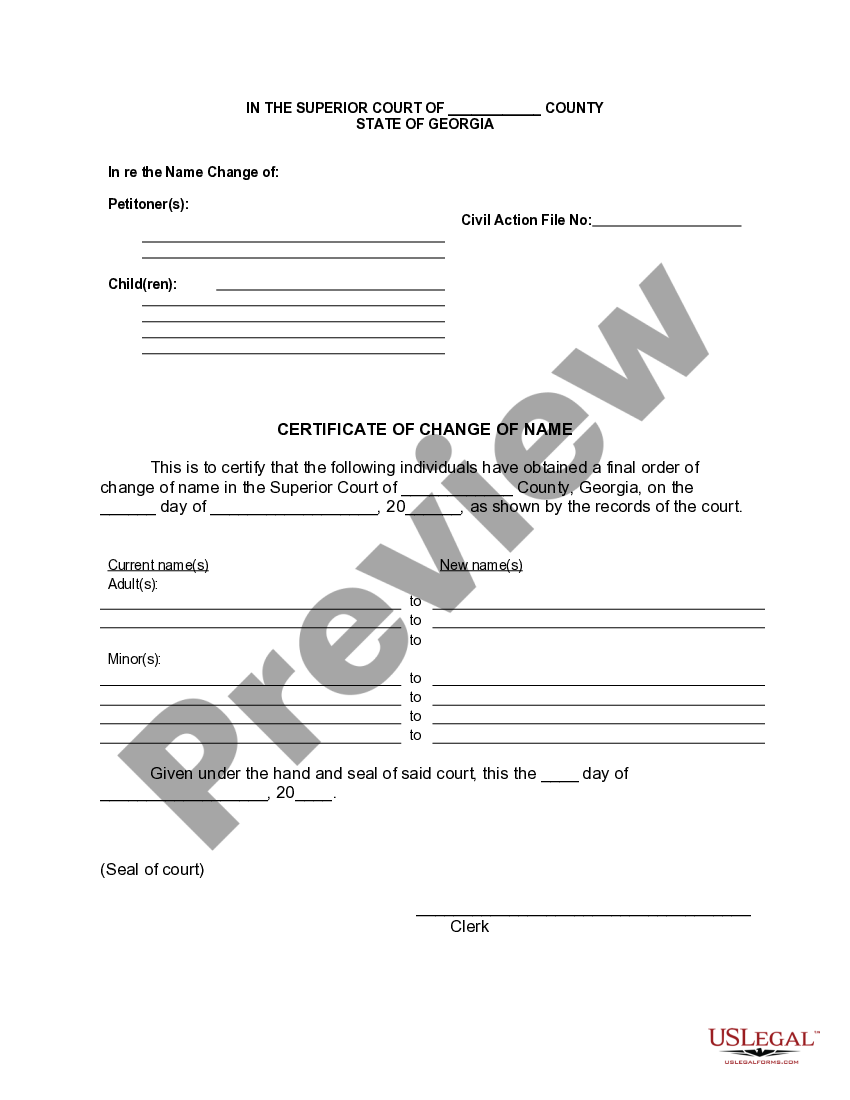Georgia Certificate Of Change Of Name For Family US Legal Forms georgia-certificate-of-change-of-name-for-family-us-legal-forms